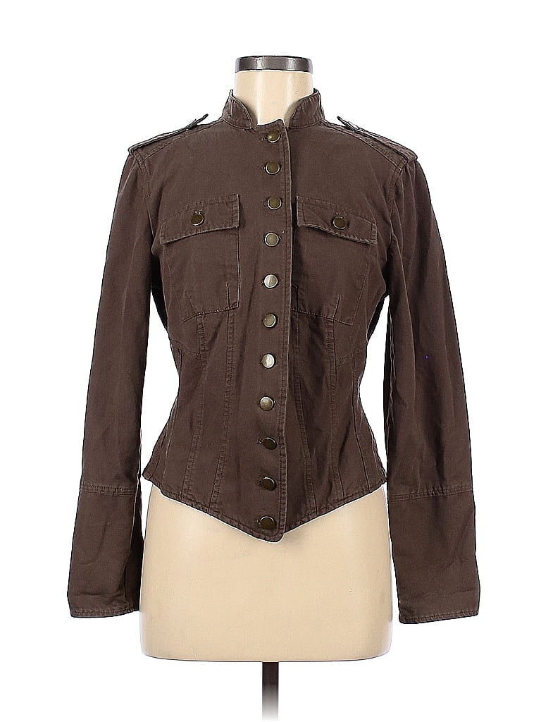 Identity by Lord & Taylor 100% Cotton Solid Brown Jacket Size 8 - 65% ...