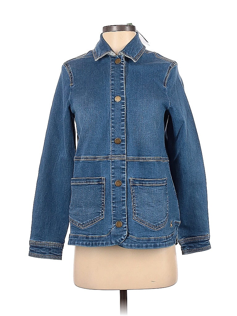 Jules Solid Blue Denim Jacket Size 4 - 60% off | thredUP