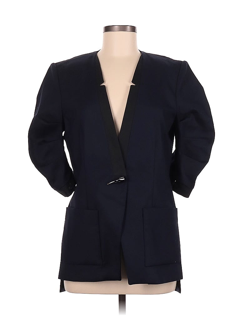 INTER-PRET.US 100% Cotton Solid Navy Blue Blazer Size 8 - 73% off | thredUP