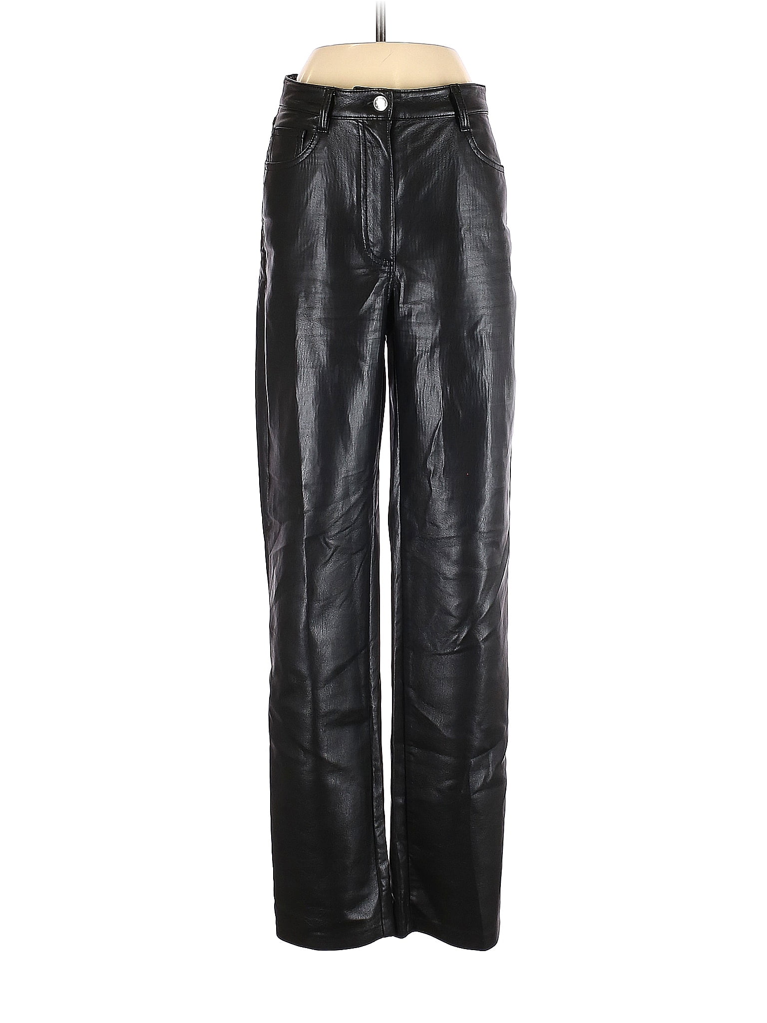 Wilfred 100% Polyurethane Solid Black Faux Leather Pants Size 4 - 72% ...
