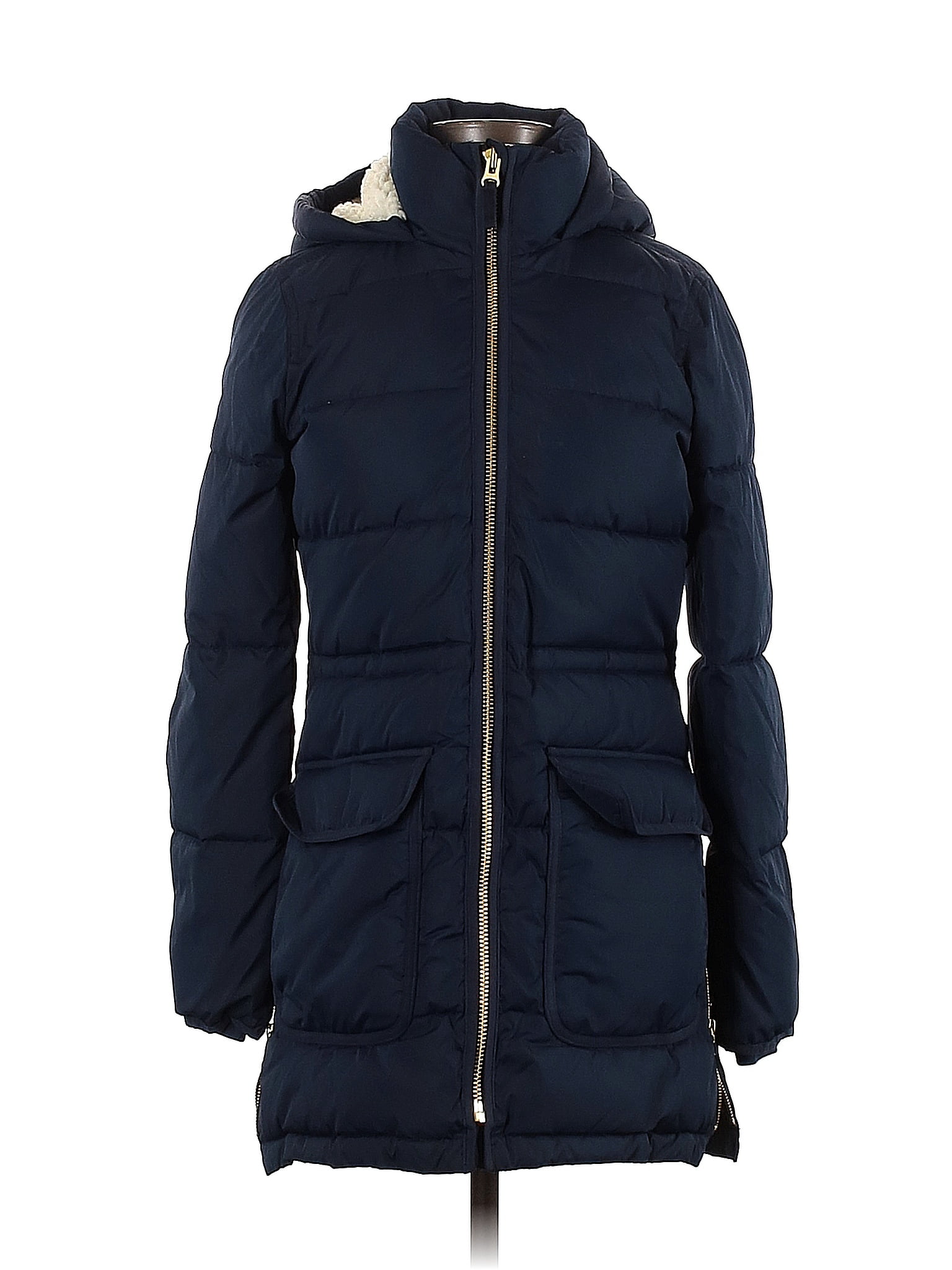 J.Crew Factory Store 100% Polyester Solid Navy Blue Jacket Size XXS ...