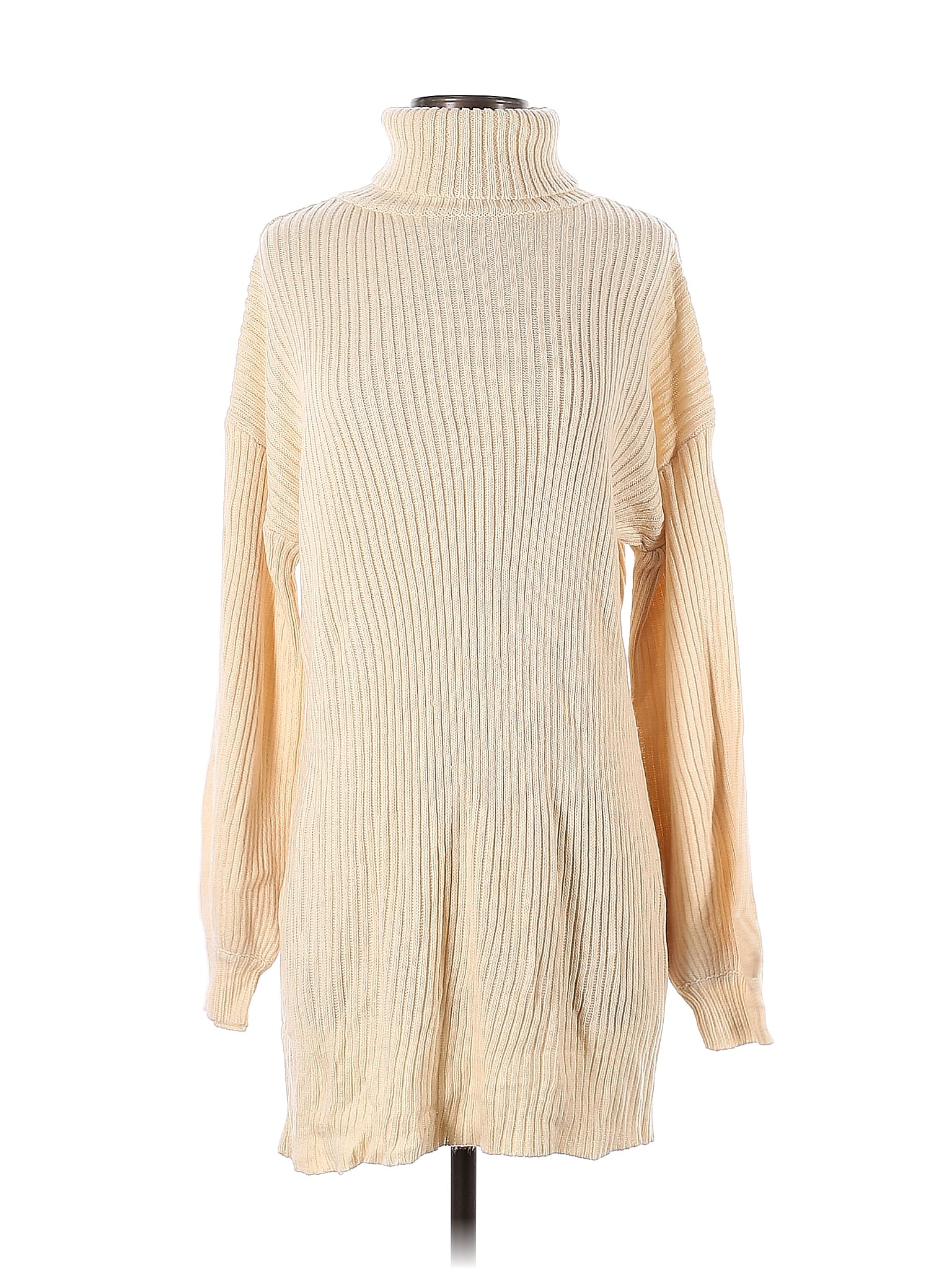 Shein 100% Acrylic Solid Tan Casual Dress Size S - 46% off | thredUP