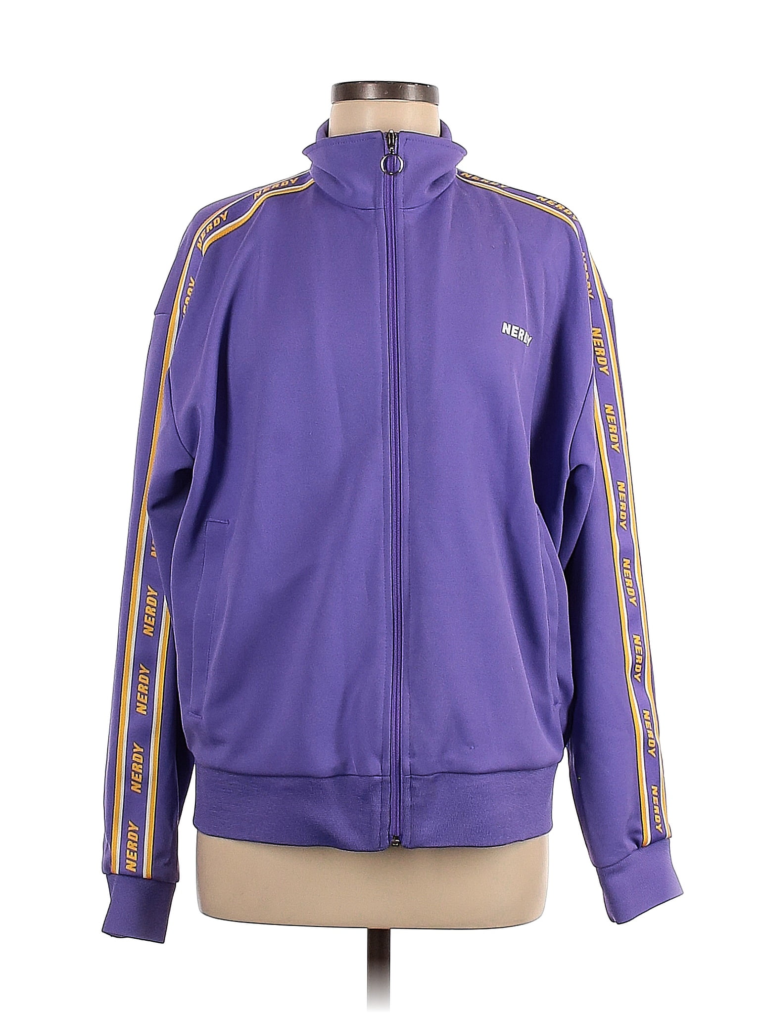 Assorted Brands 100% Polyester Color Block Solid Purple Track Jacket ...