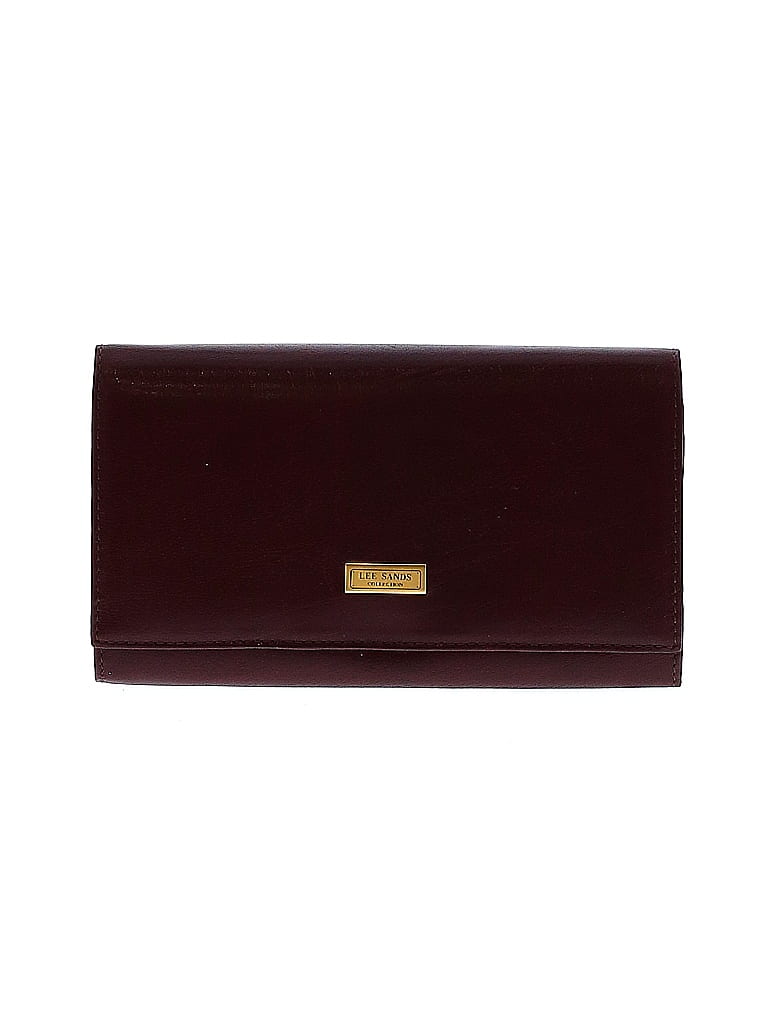 Lee Sands 100% Leather Solid Maroon Burgundy Leather Wallet One Size ...