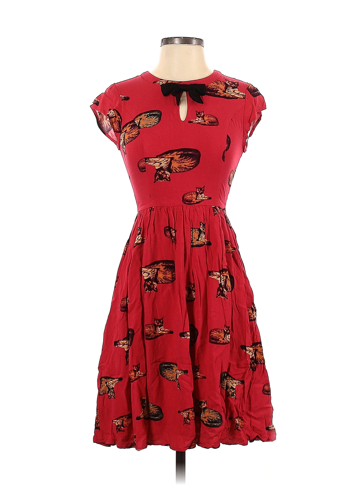ModCloth 100% Rayon Red Casual Dress Size S - 62% off | thredUP