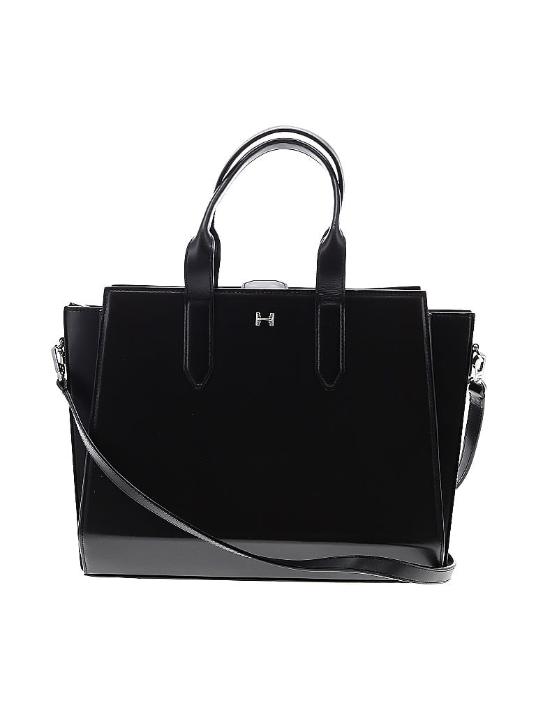 Halston Heritage Graphic Solid Black Satchel One Size - 72% off | thredUP