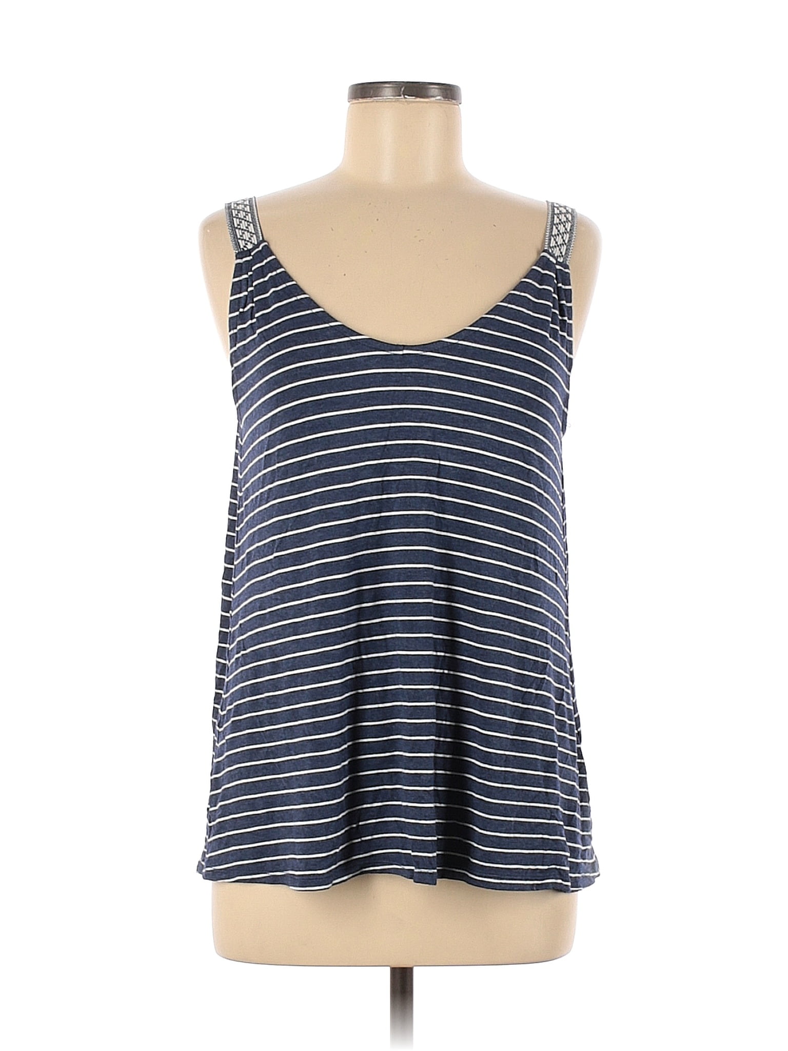 Max Studio Stripes Blue Tank Top Size M - 70% off | thredUP