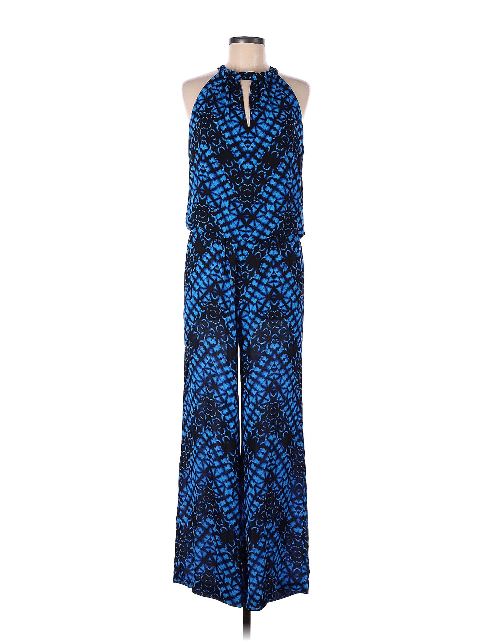 Cache 100% Polyester Multi Color Blue Jumpsuit Size 6 - 73% off | thredUP