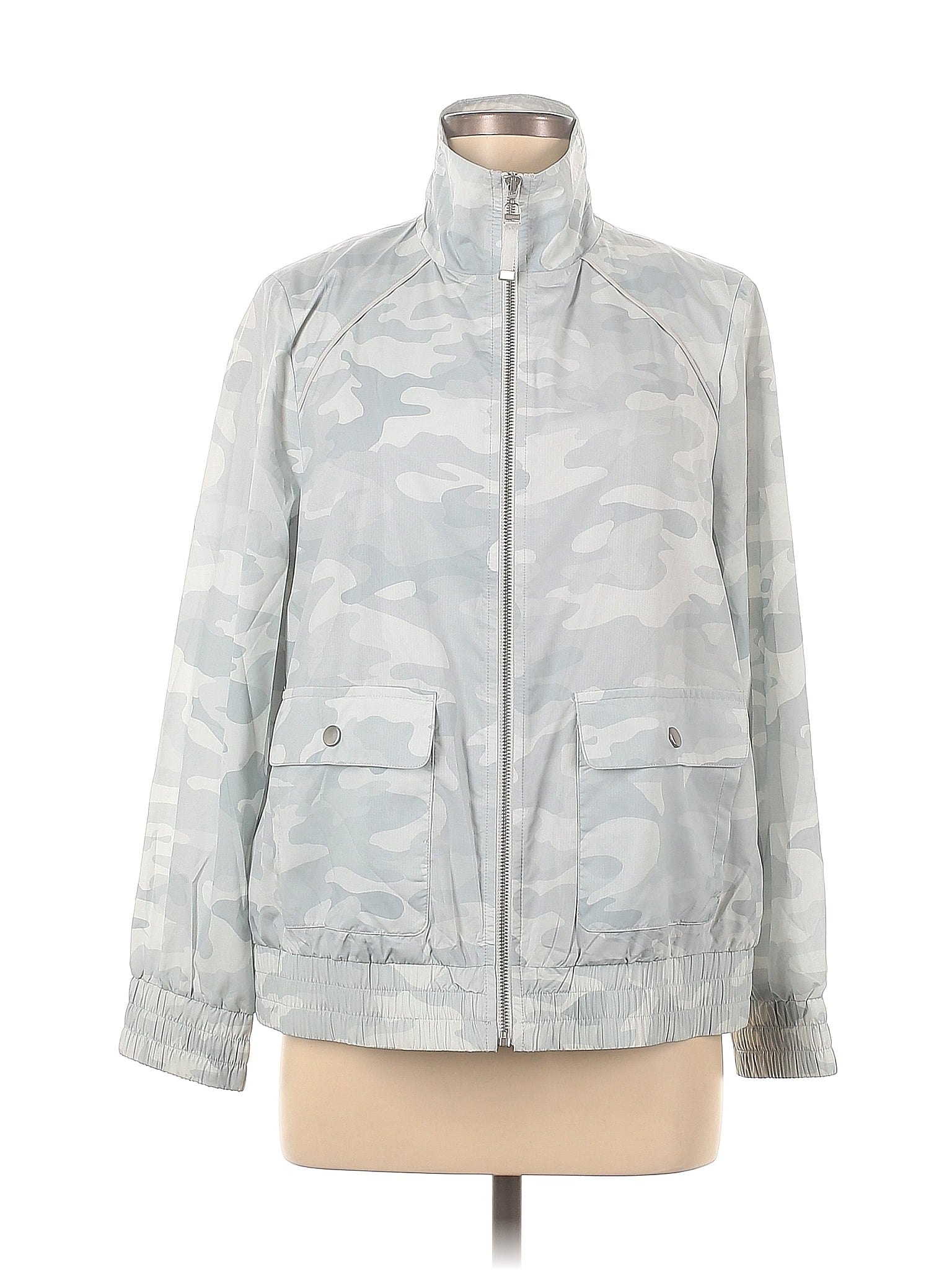 Zenergy by Chico's 100% Polyester Camo Gray Jacket Size Med (1) - 74% ...