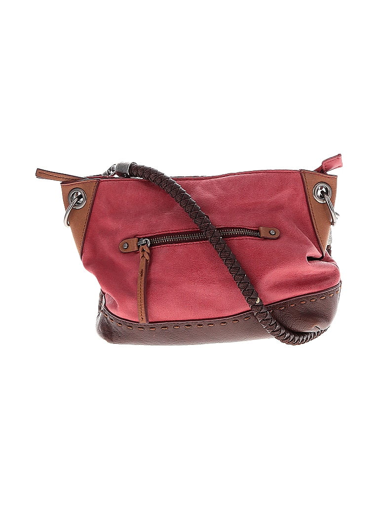 The Sak Color Block Solid Red Pink Leather Shoulder Bag One Size - 59% ...