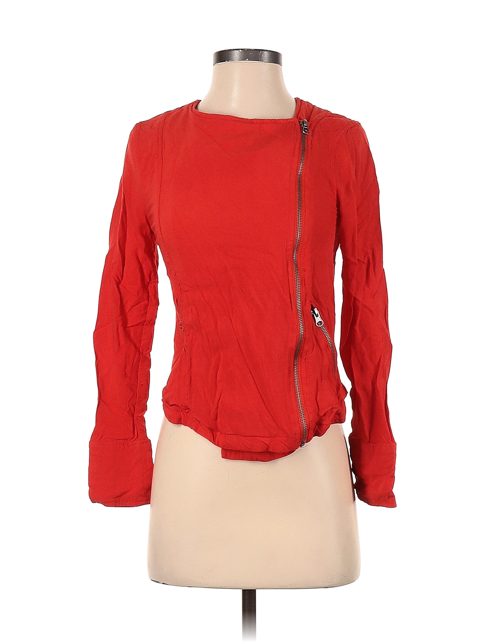 Jack. 100% Rayon Solid Red Orange Jacket Size XS - 73% off | ThredUp