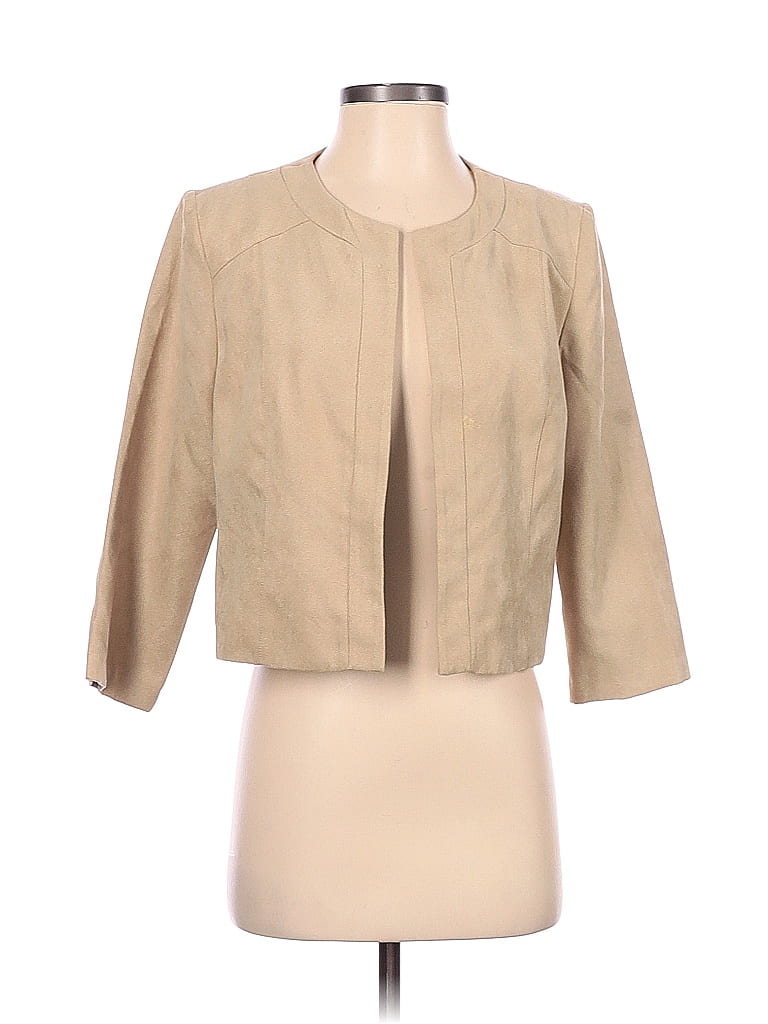 Jessica Howard 100% Polyester Solid Tan Gold Jacket Size 10 (Petite ...