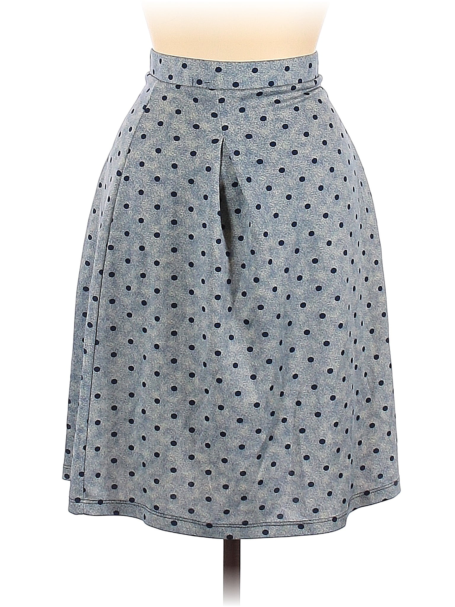 Le Lis Polka Dots Gray Blue Casual Skirt Size M 82 Off Thredup