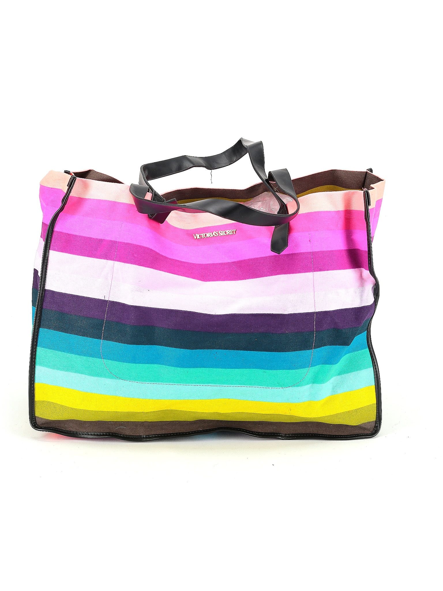 Victoria's Secret Color Block Stripes Multi Color Pink Tote One Size ...