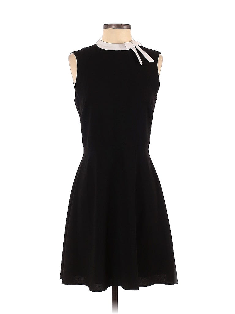 Cece 100 Polyester Solid Black Casual Dress Size 4 75 Off Thredup