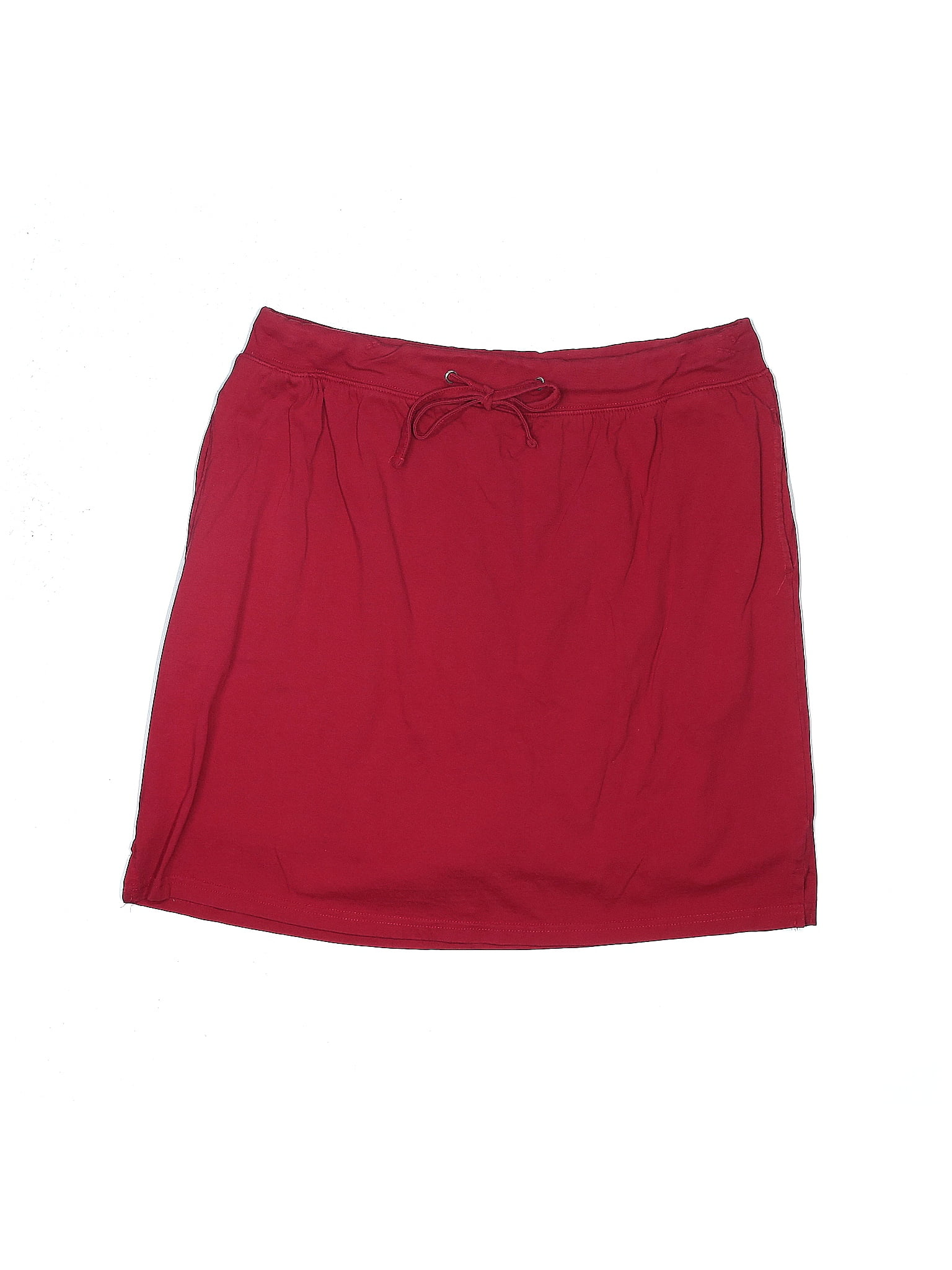 Anthony Richards 100 Cotton Solid Red Casual Skirt Size Xl 63 Off