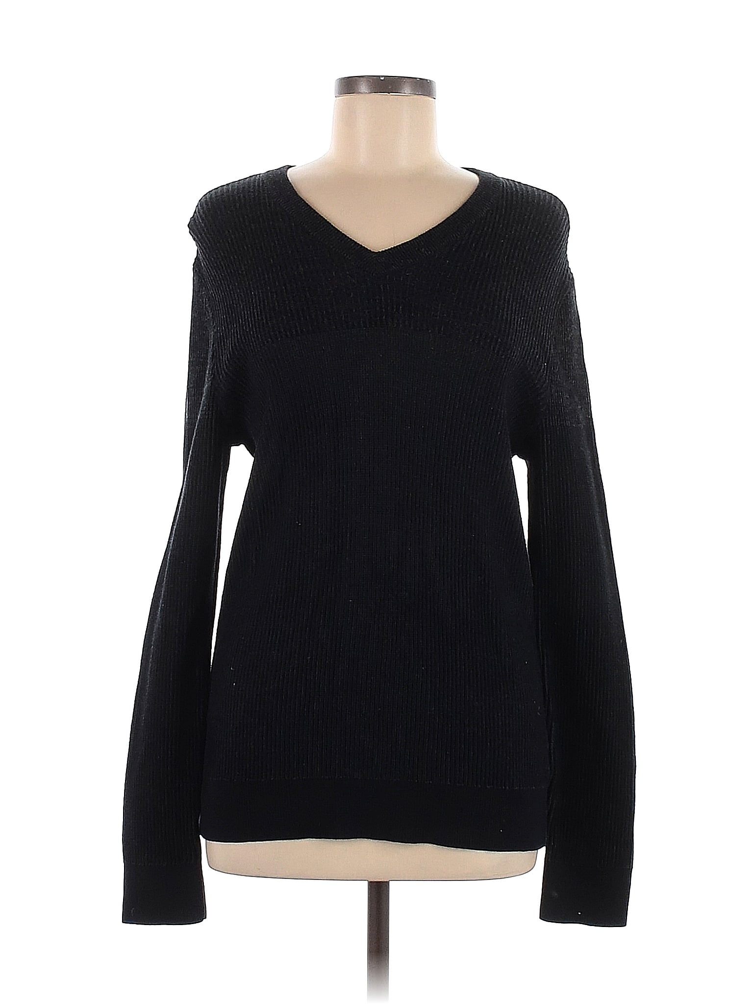Express 100% Cotton Color Block Solid Black Pullover Sweater Size M ...