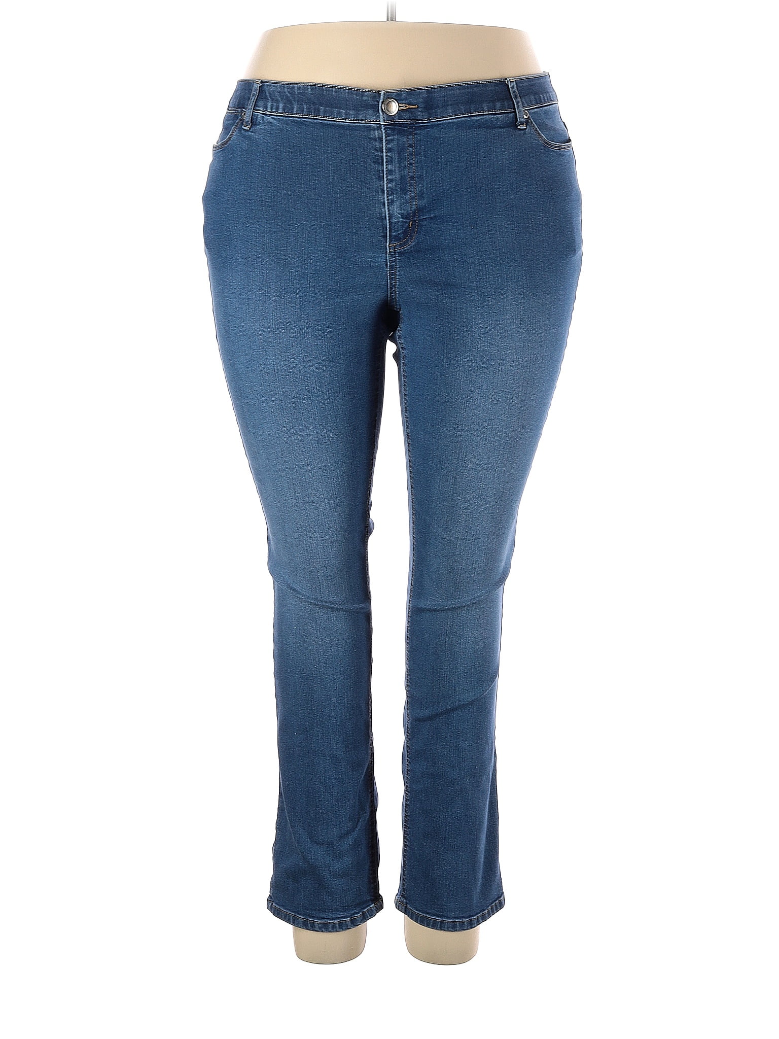 Cj Banks Solid Blue Jeans Size 18 (Plus) - 72% off | thredUP