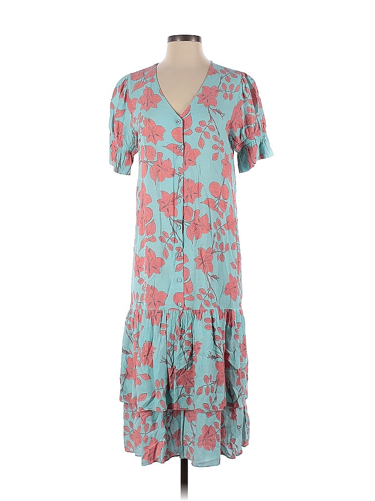 Lobo.Rosa 100% Polyester Floral Blue Botones Dress Size S - 74% off ...