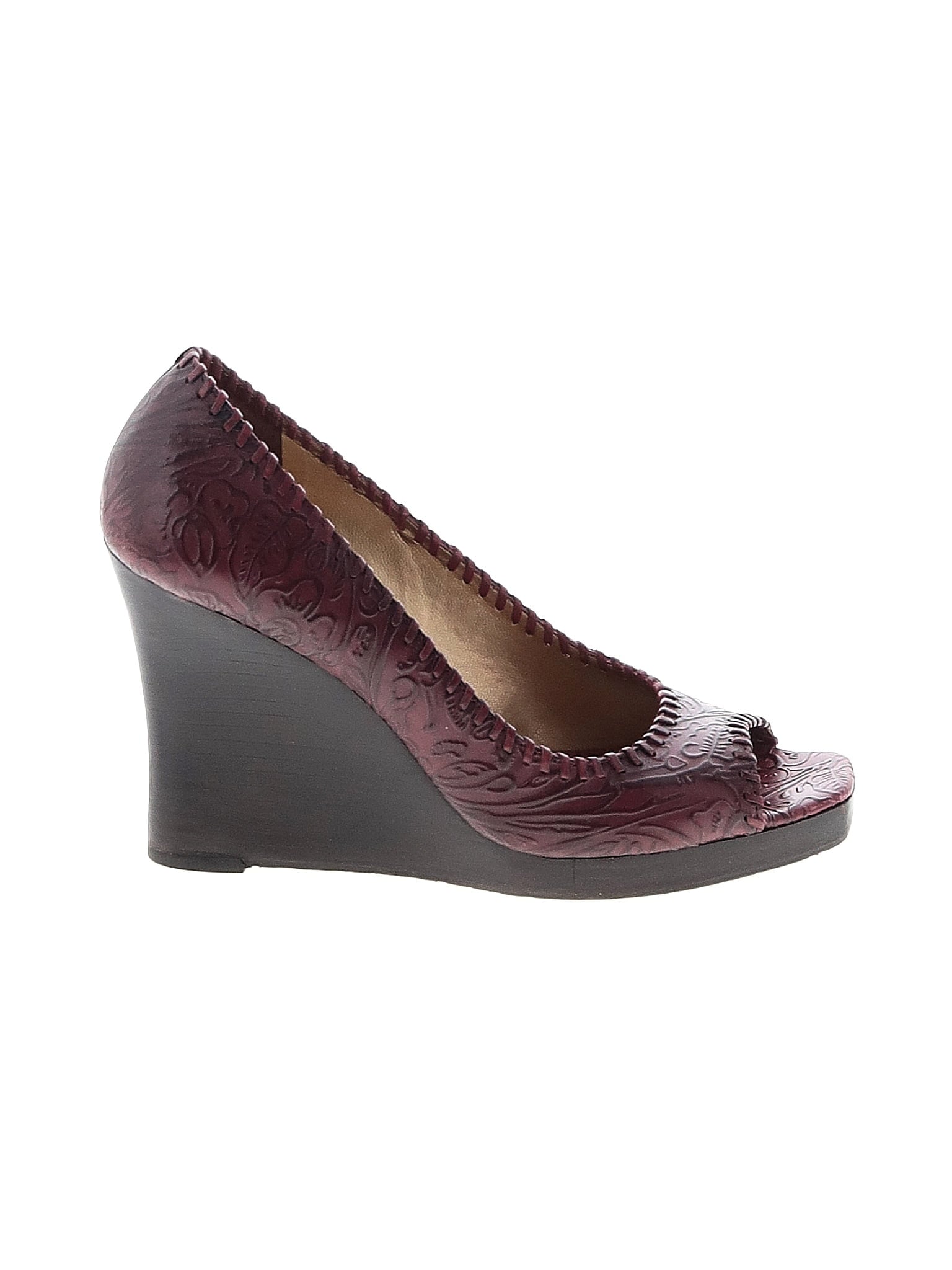 Gianni Bini Solid Maroon Burgundy Wedges Size 8 - 76% off | ThredUp