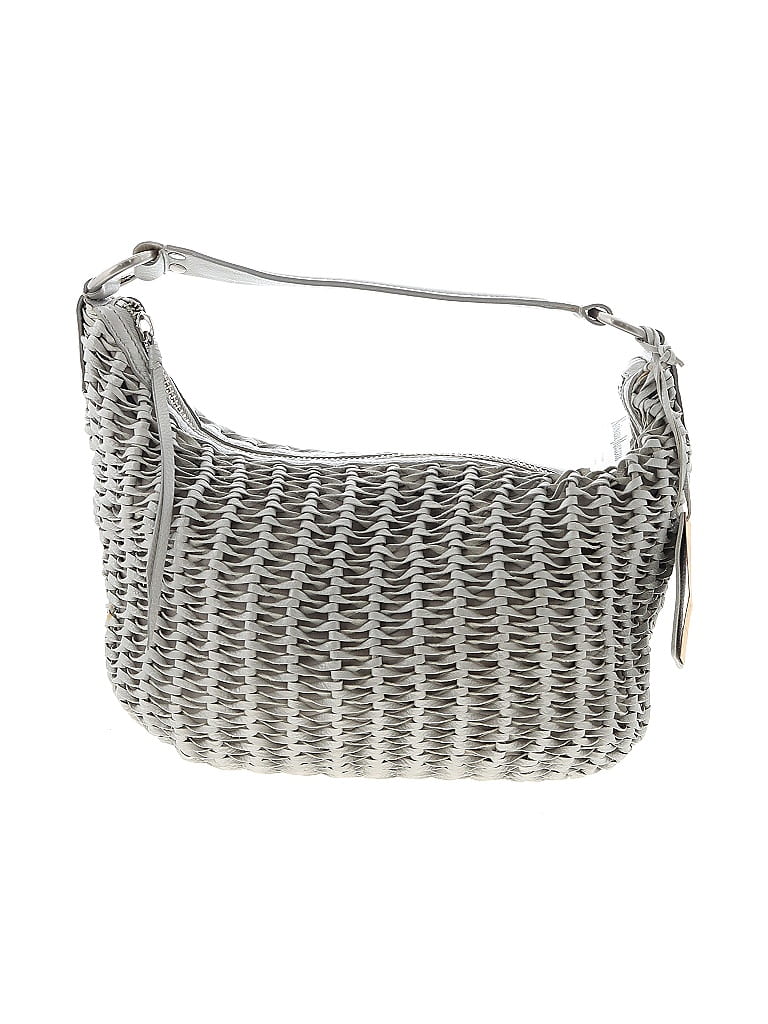 LP by Linea Pelle 100% Leather Gray Leather Shoulder Bag One Size - 73% ...