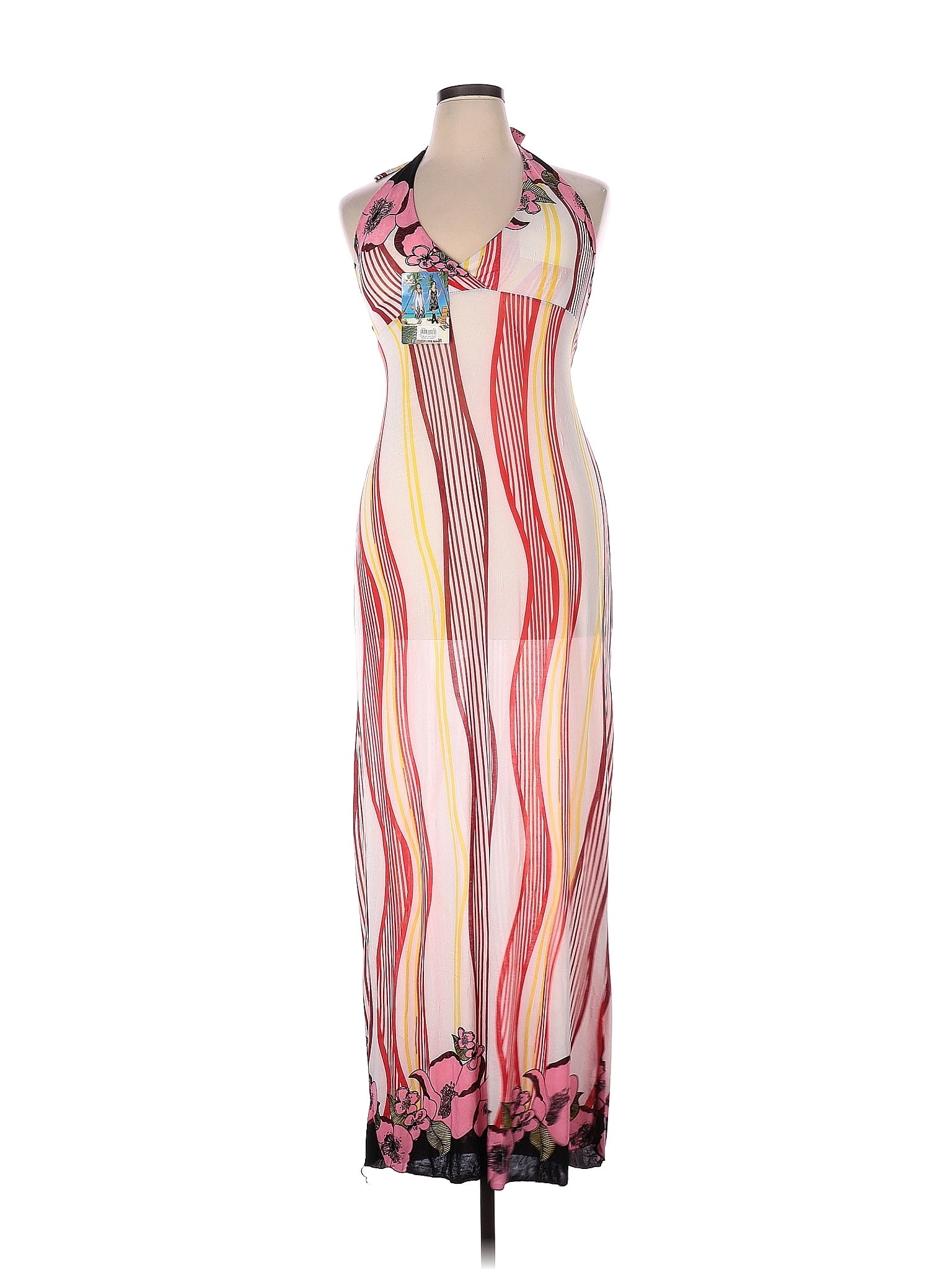 Unbranded Stripes Multi Color White Casual Dress Size Xl 62 Off
