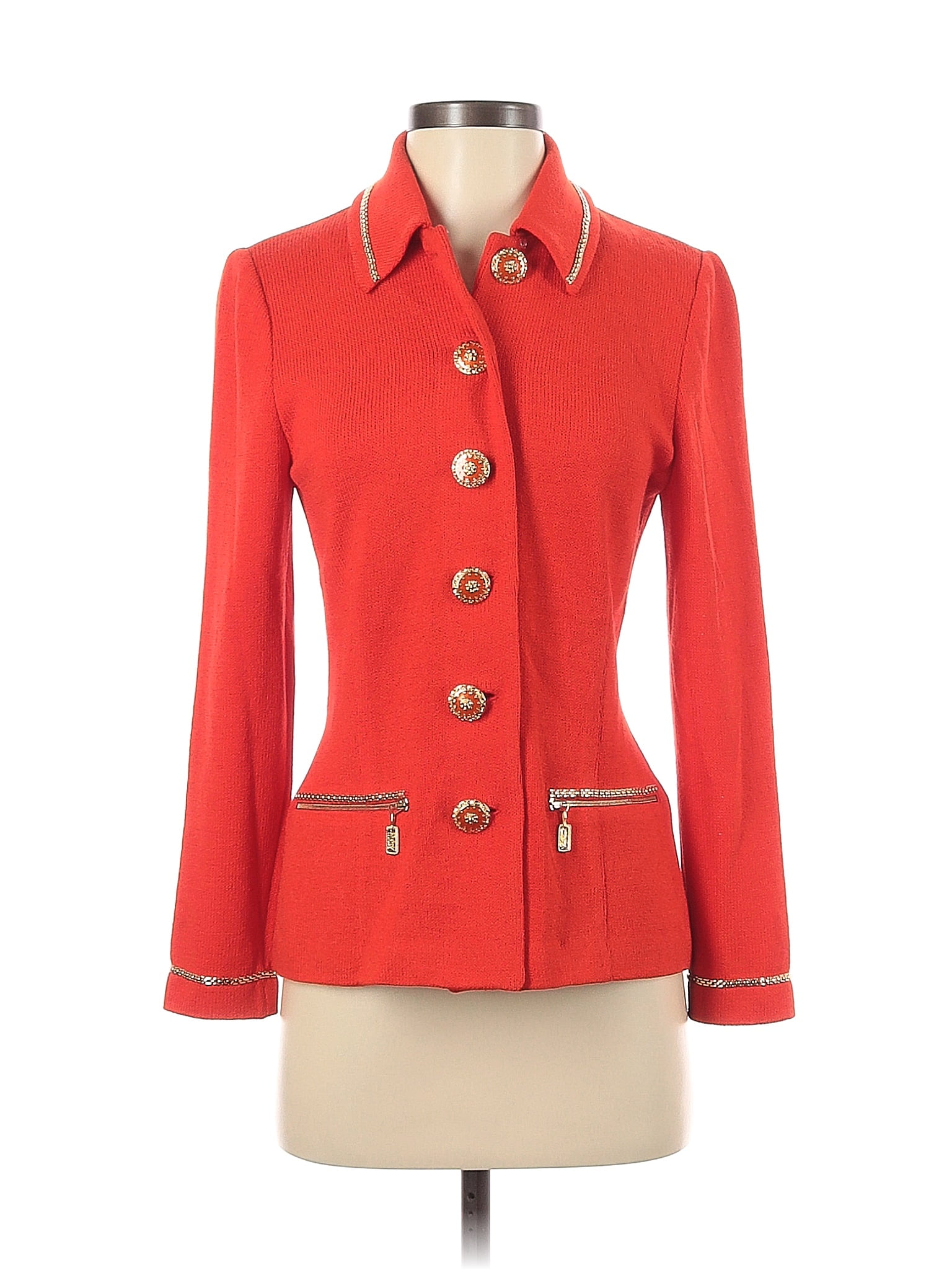 St. John Collection Solid Orange Red Jacket Size 4 - 86% off | thredUP