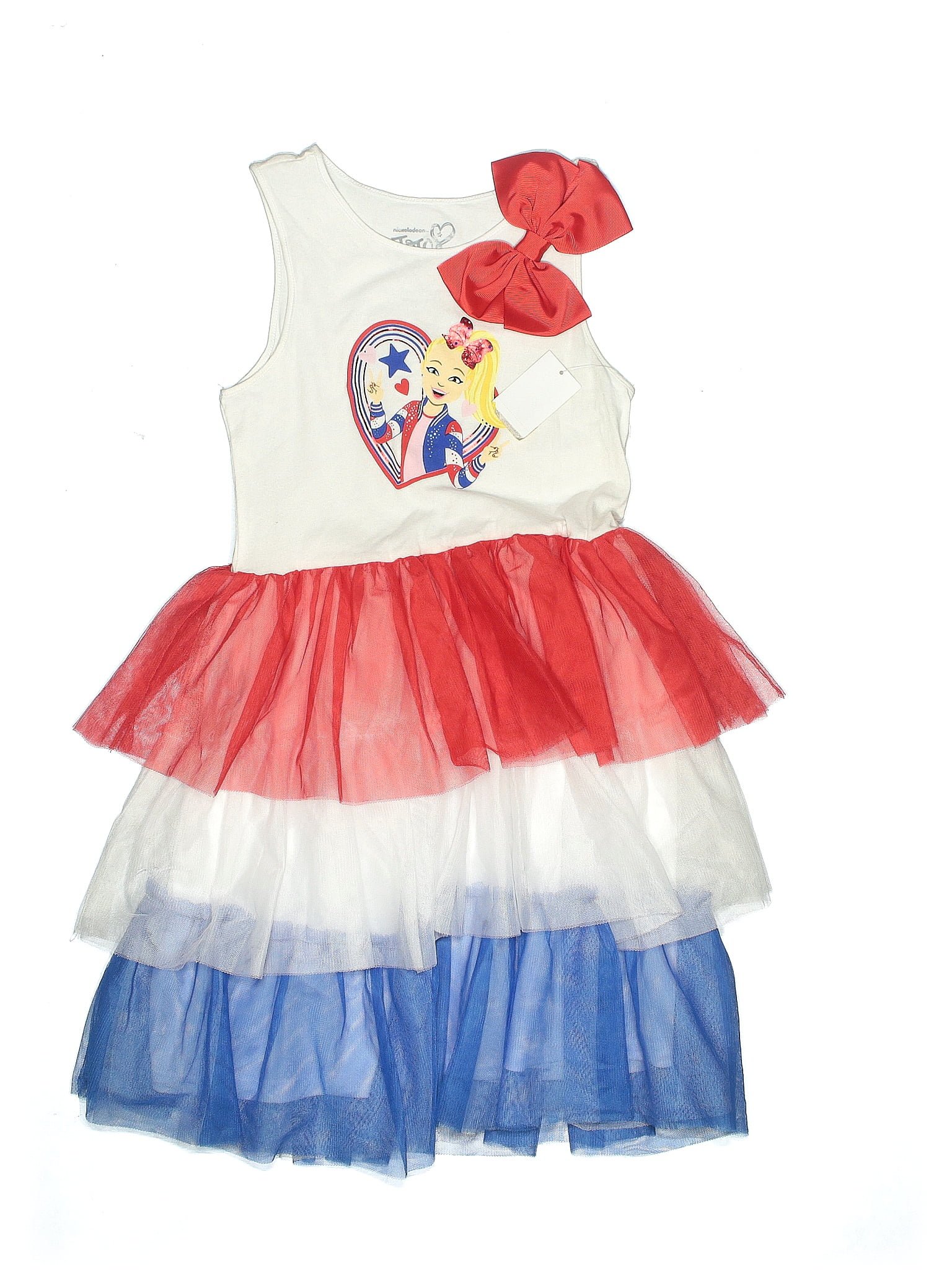 Jojo Siwa Graphic Stripes White Dress Size 14 - 16 - 72% off | ThredUp