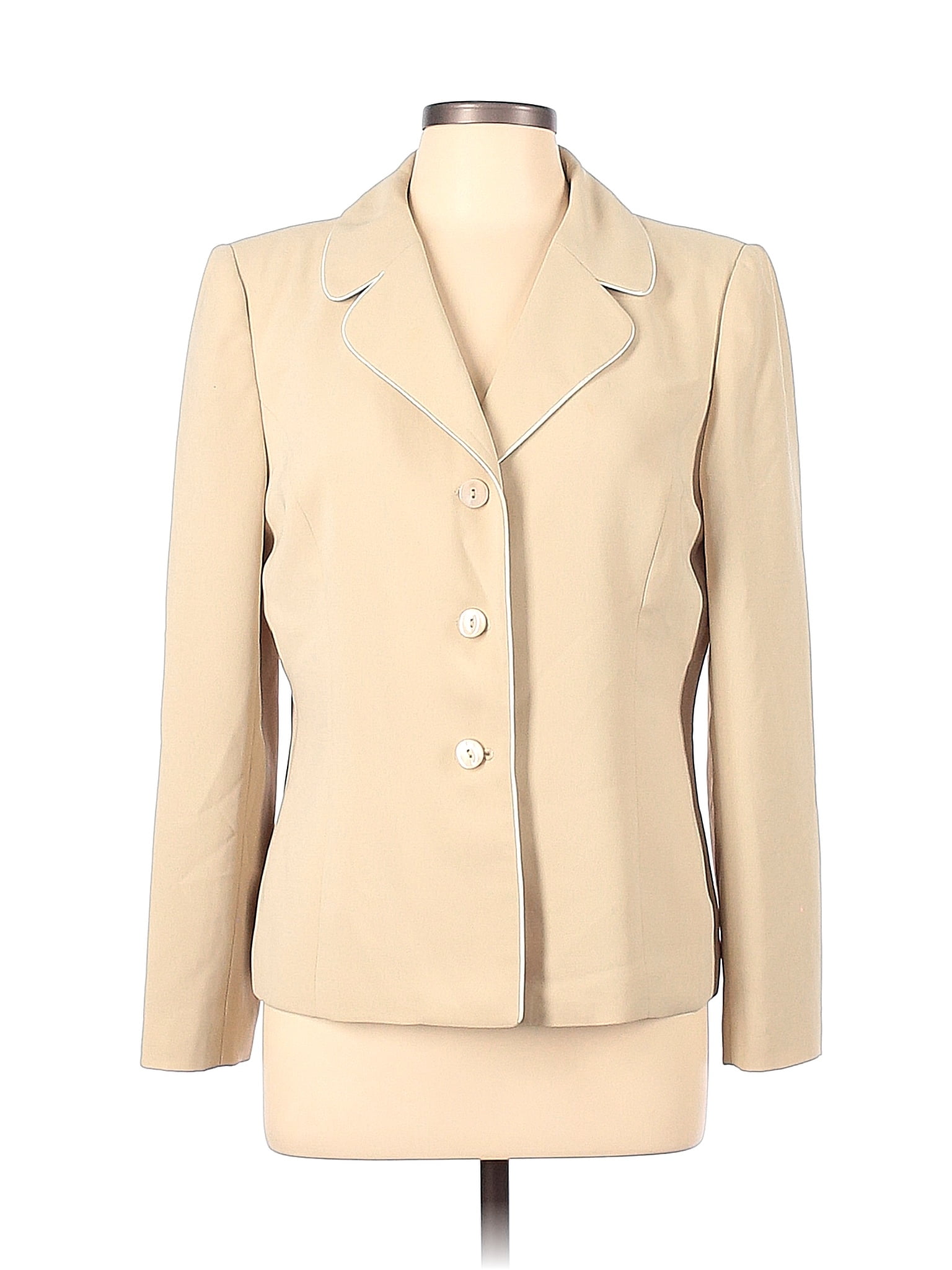 Jones Wear 100% Polyester Solid Tan Blazer Size 12 - 71% off | ThredUp