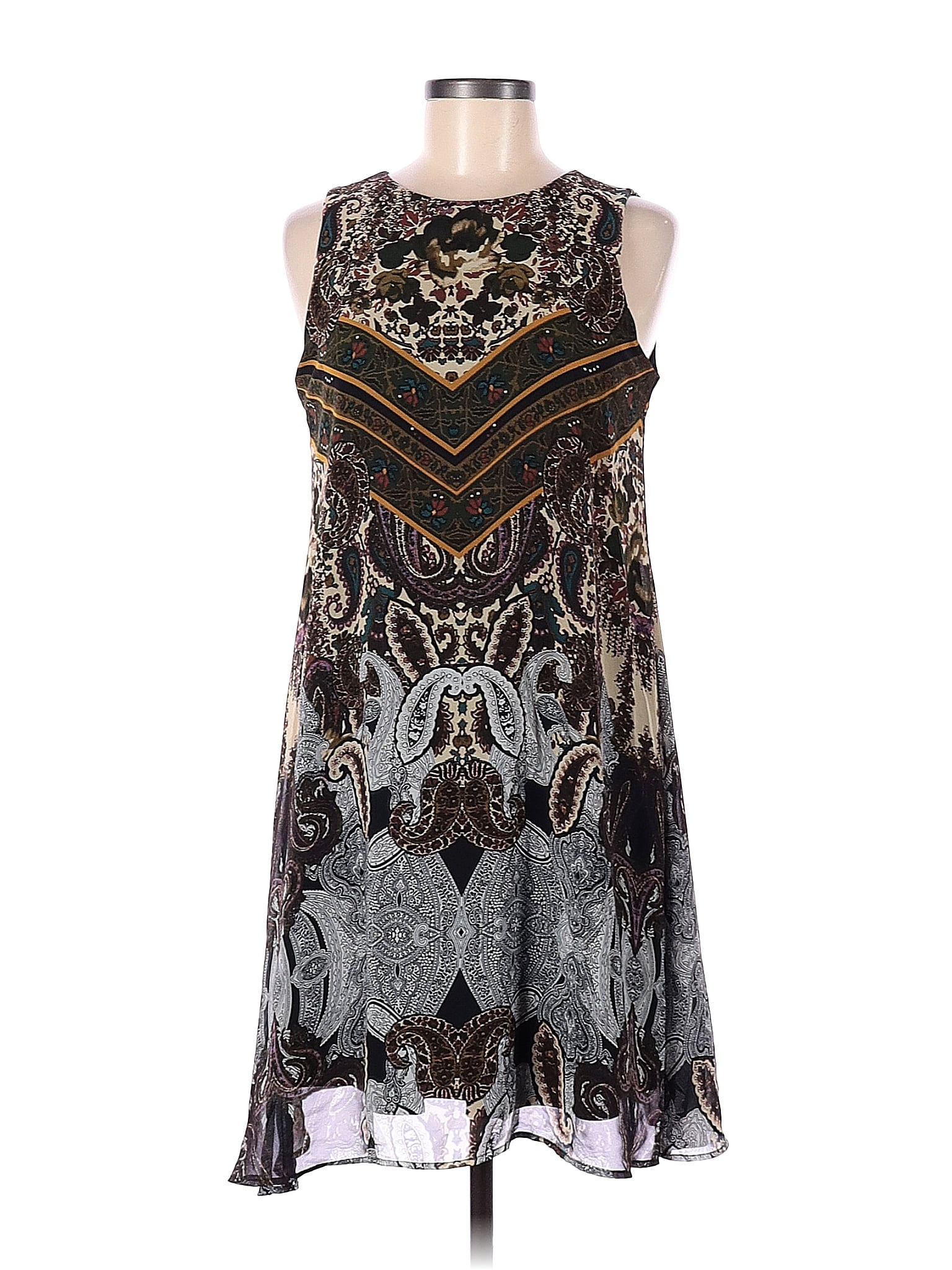 Danny And Nicole 100 Polyester Multi Color Black Casual Dress Size 6