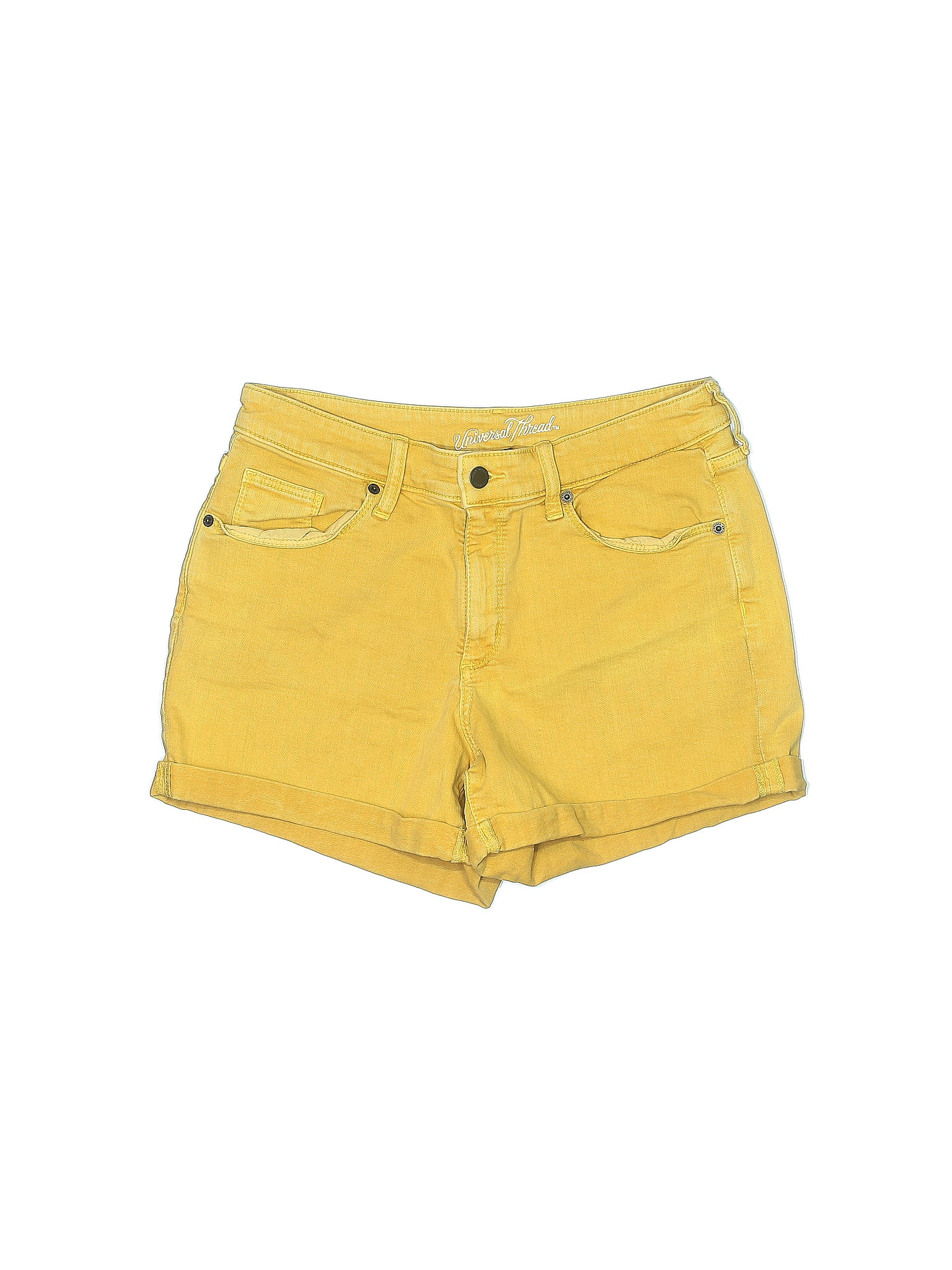 Universal Thread Solid Yellow Denim Shorts Size 10 - 36% off | thredUP