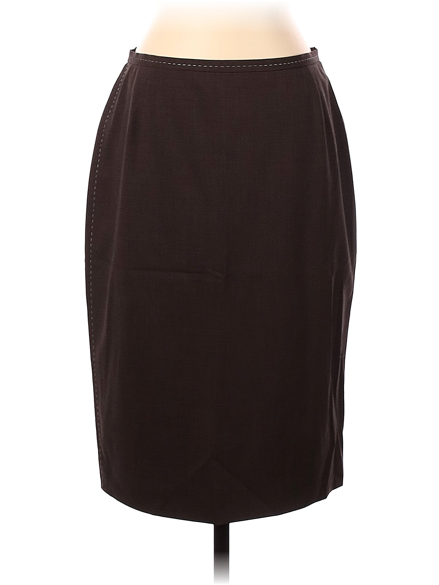 Escada Solid Brown Blue Wool Skirt Size 36 (EU) - 89% off | thredUP