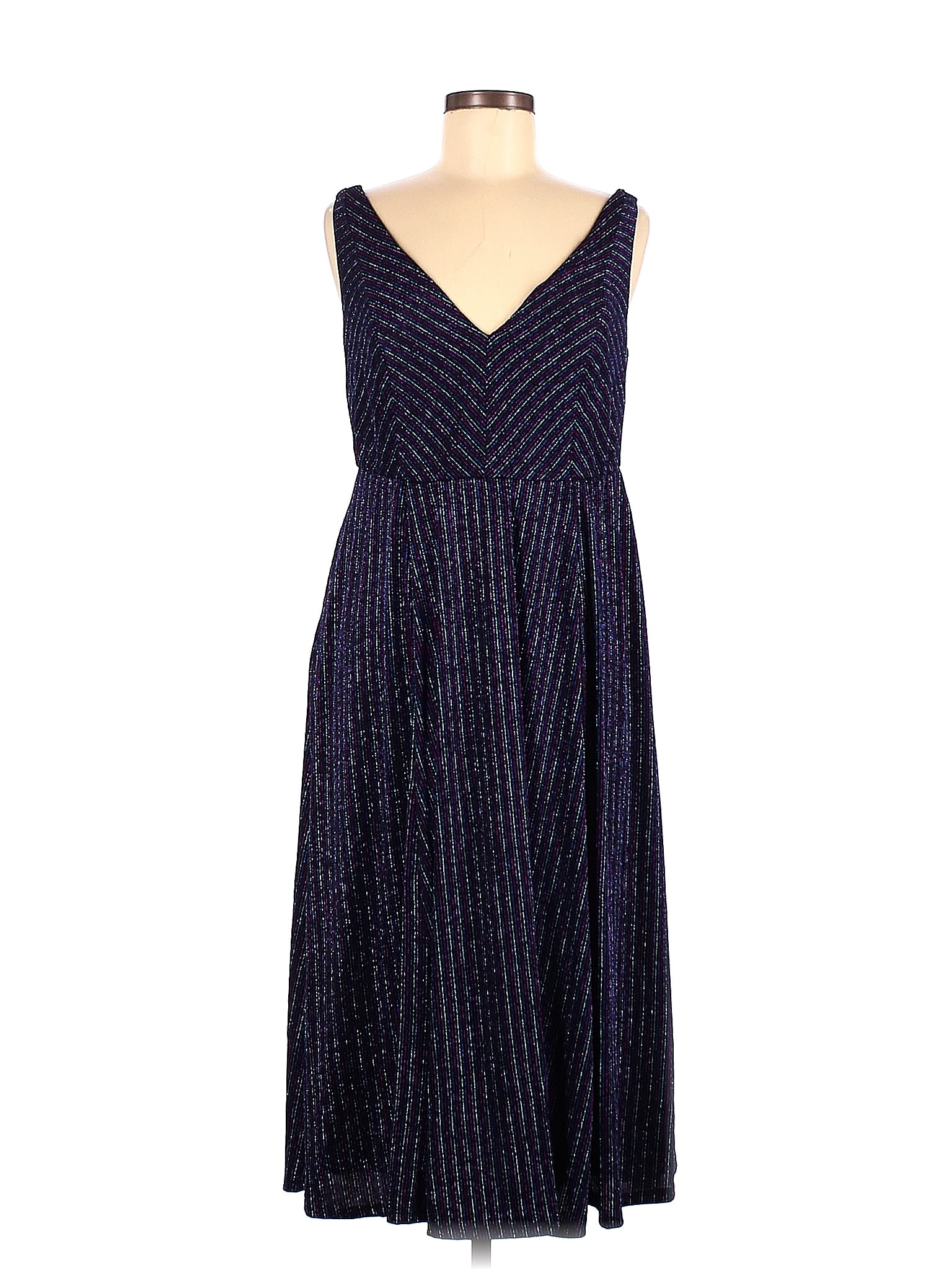 Torrid Stripes Navy Black Casual Dress Size Med Plus (00) (Plus) - 51% ...