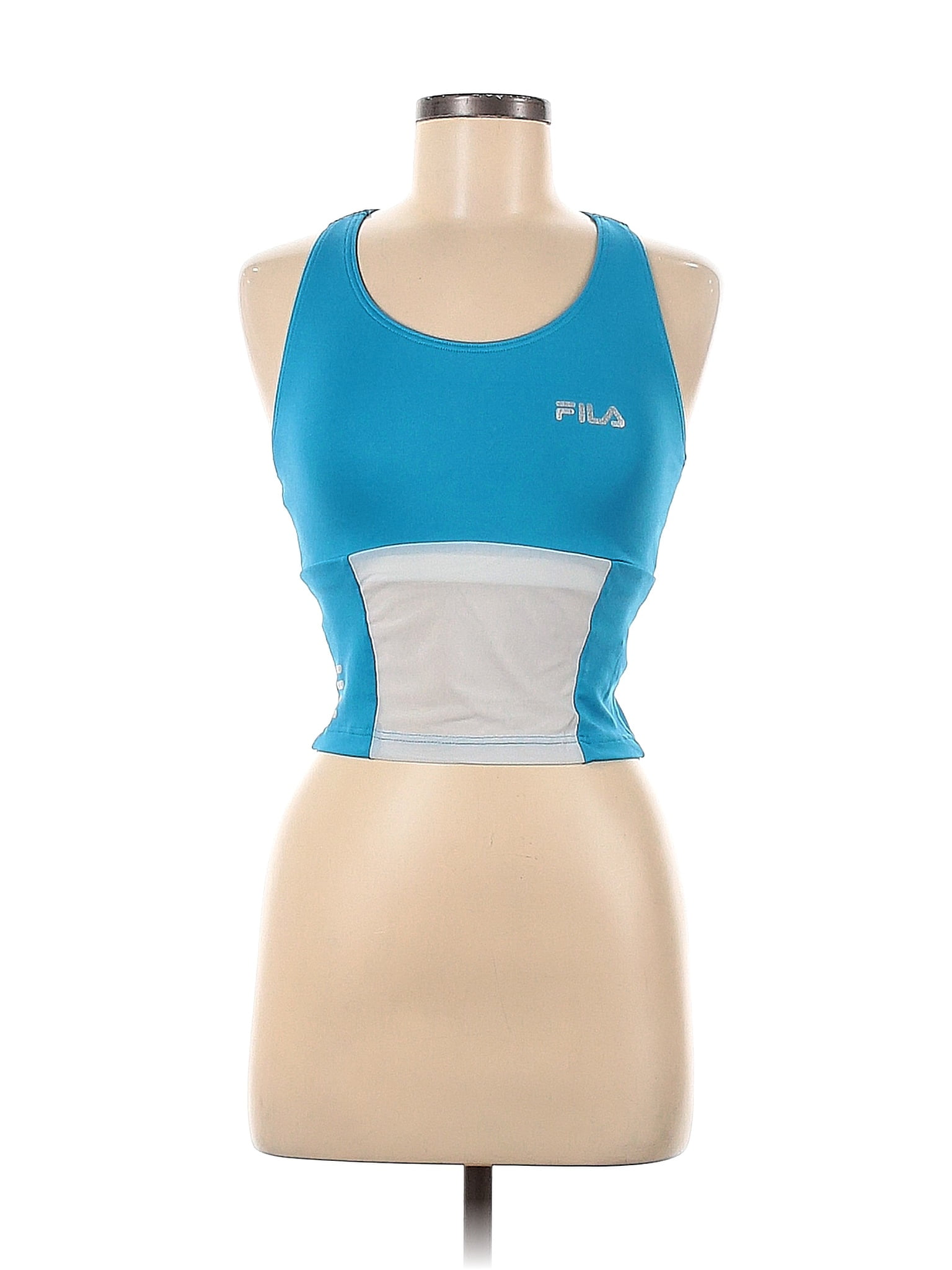 FILA Color Block Solid Blue Active Tank Size M - 47% off | thredUP