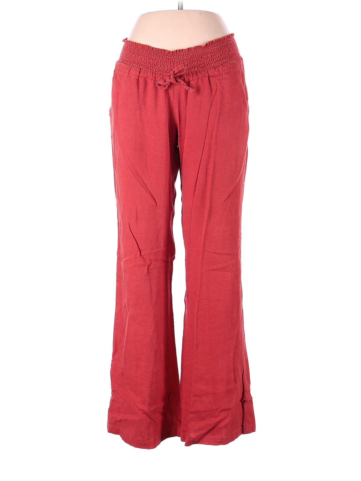 Love Tree Solid Red Orange Linen Pants Size M - 64% off | thredUP