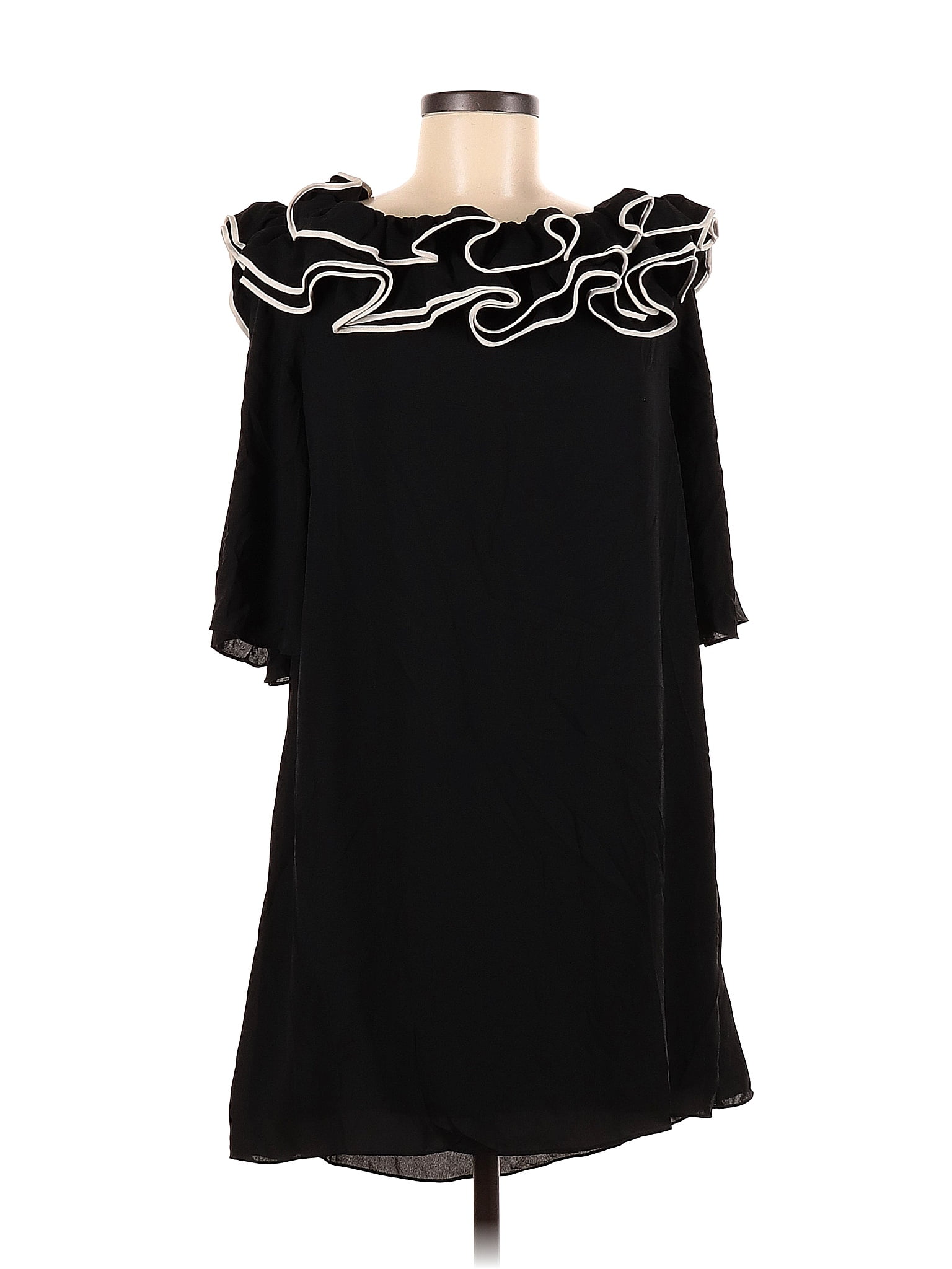 Halston Heritage 100 Polyester Black Casual Dress Size 6 93 Off