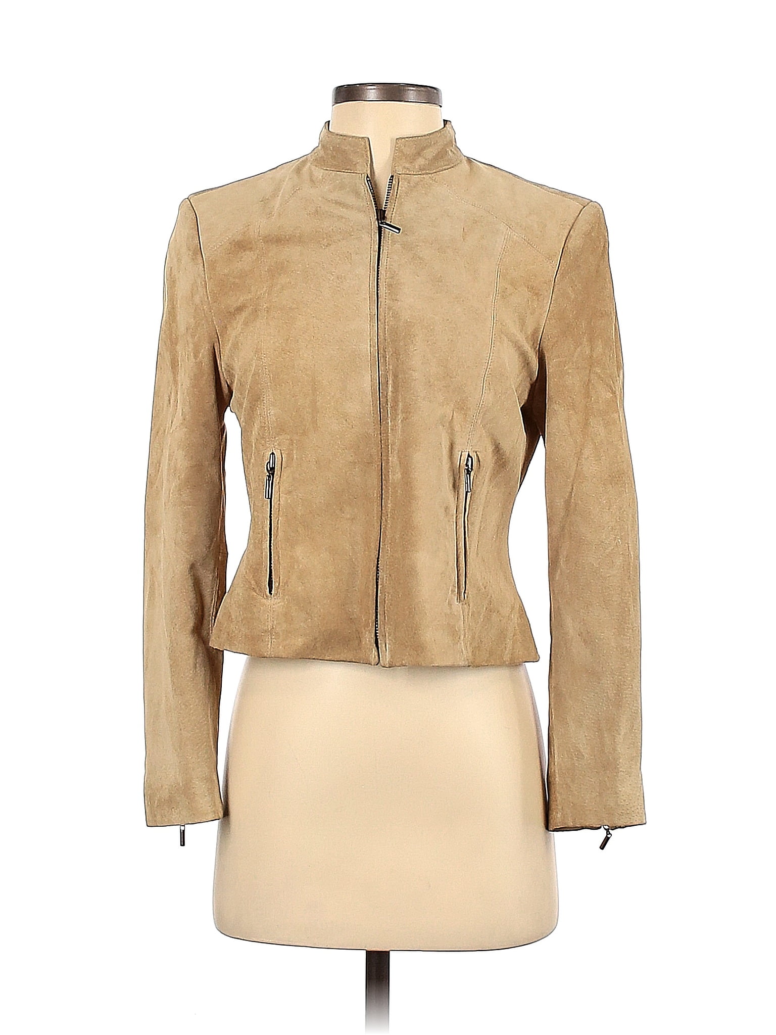 Valerie Stevens 100% Leather Solid Tan Leather Jacket Size S (Petite ...