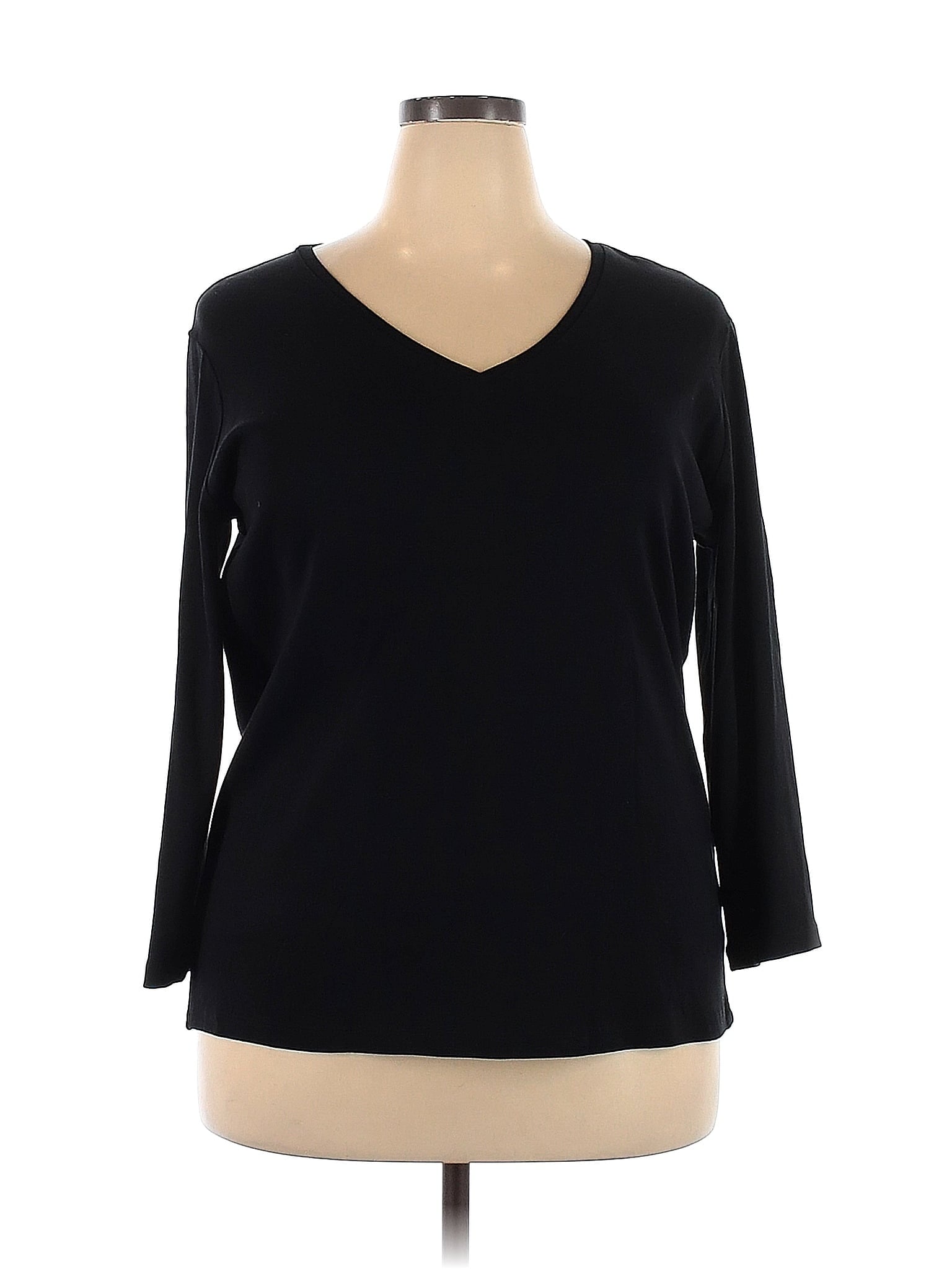Jones New York Sport 100% Cotton Black Long Sleeve T-Shirt Size 2X ...
