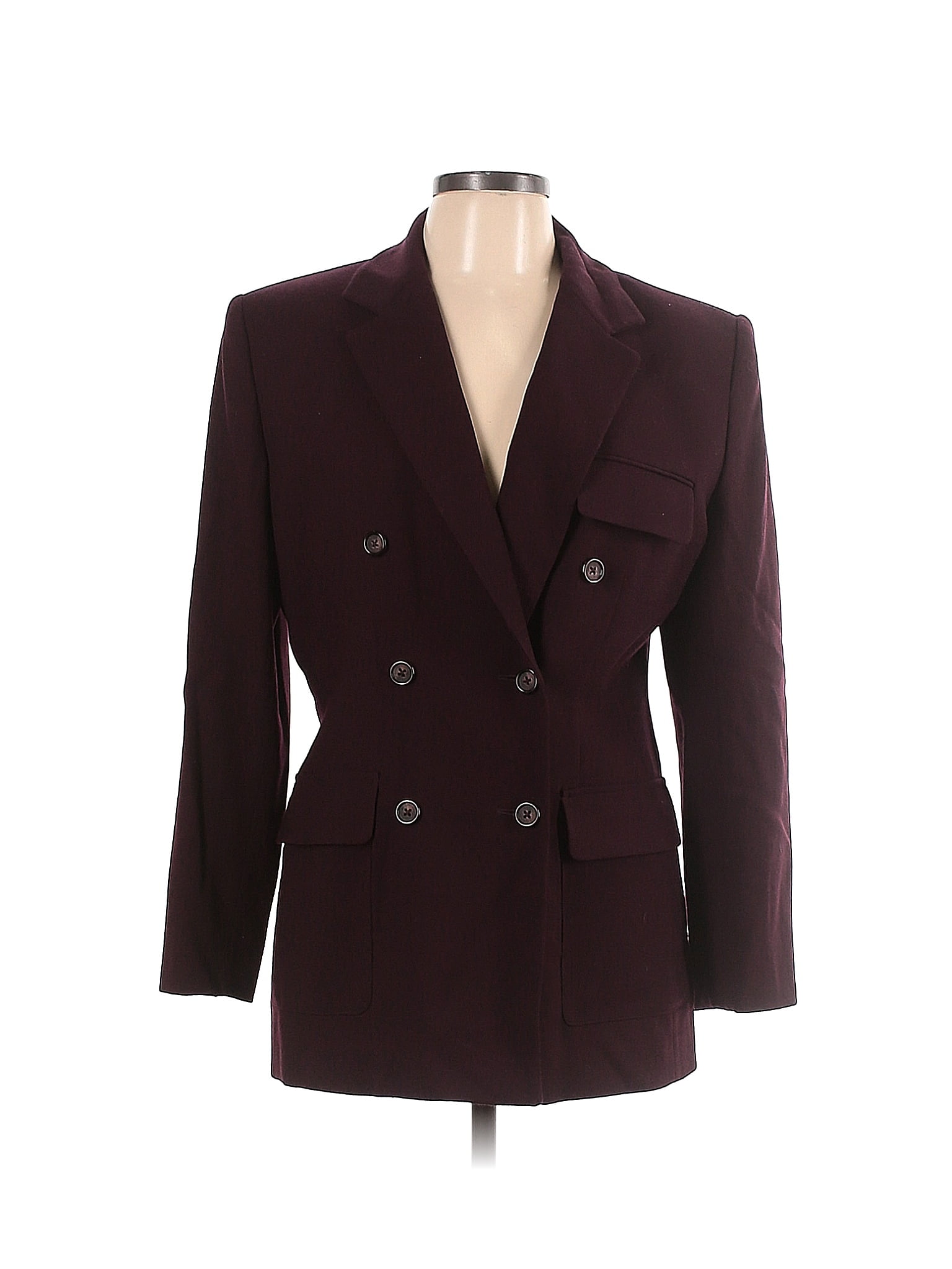 Evan Picone 100% Worsted Wool Burgundy Wool Blazer Size 12 - 75% off ...