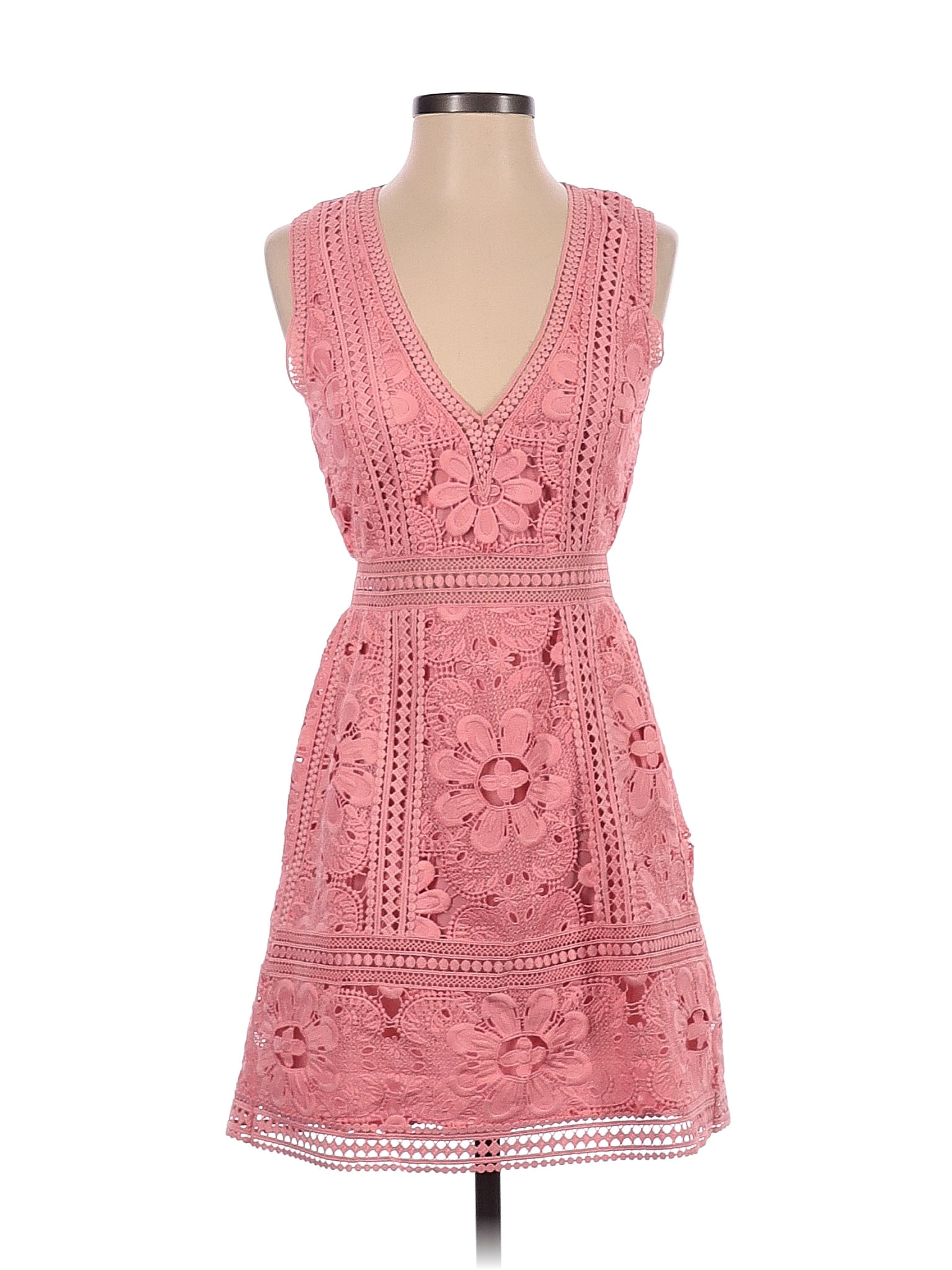 Alice Olivia 100 Polyester Solid Pink Cocktail Dress Size 0 79