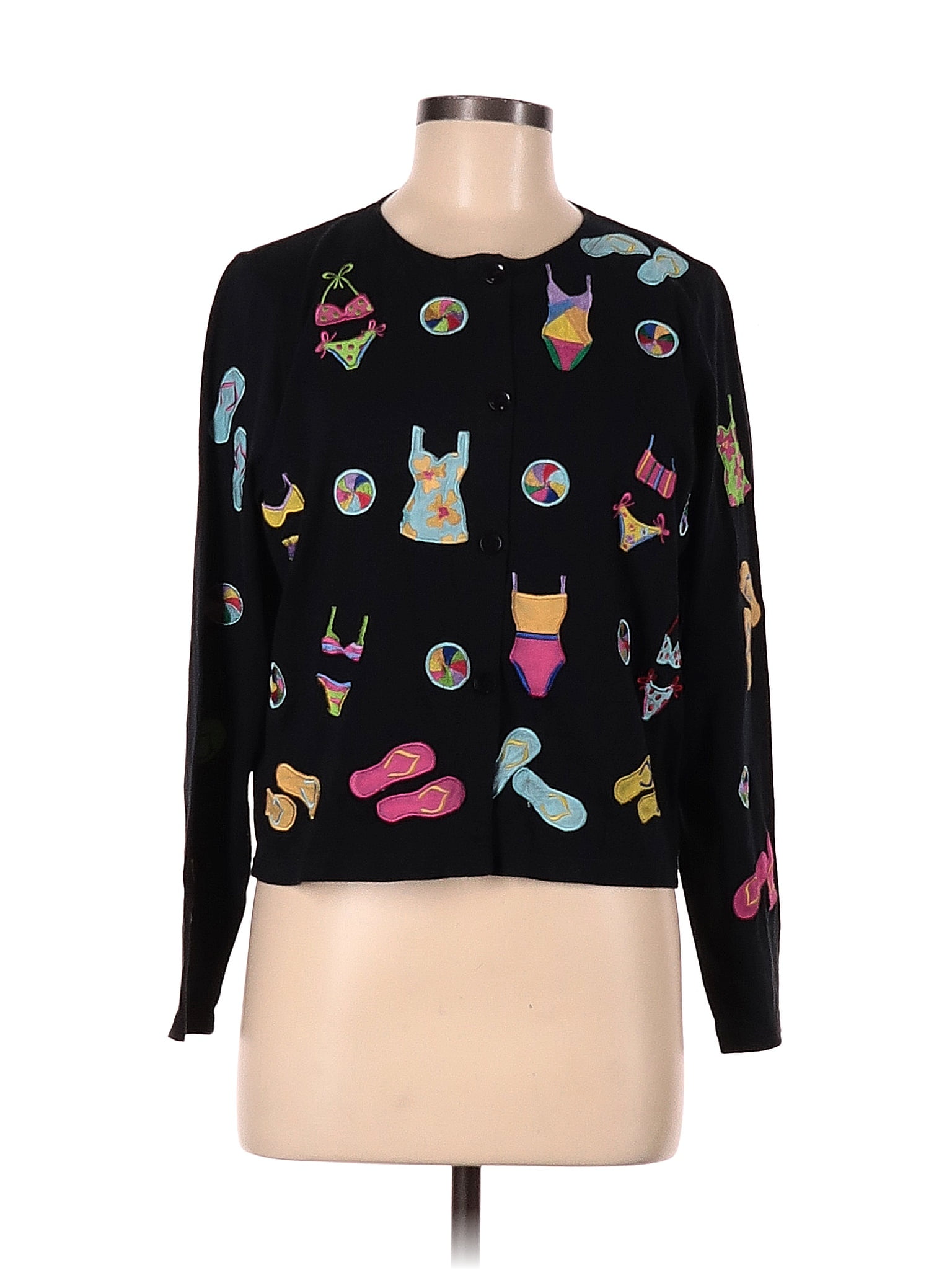 Michael Simon Color Block Black Cardigan Size M - 79% off | thredUP