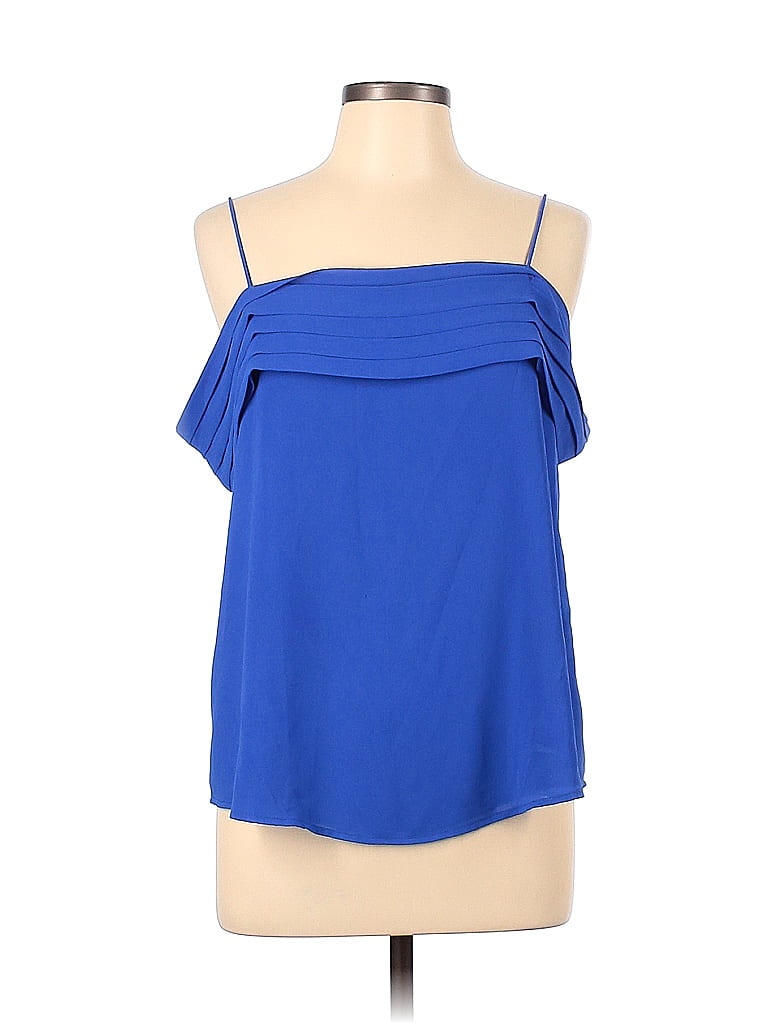 Naked Zebra 100 Polyester Solid Blue Sleeveless Blouse Size L 57