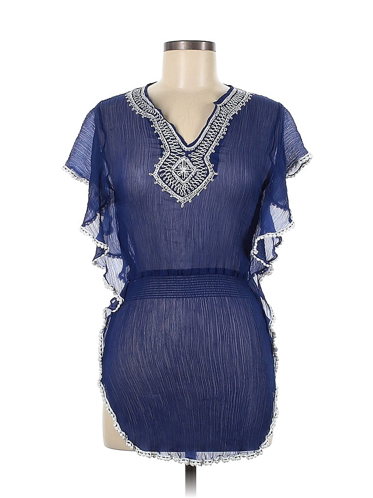 Cejon 100% Polyester Blue Short Sleeve Top Size S - 56% off | ThredUp