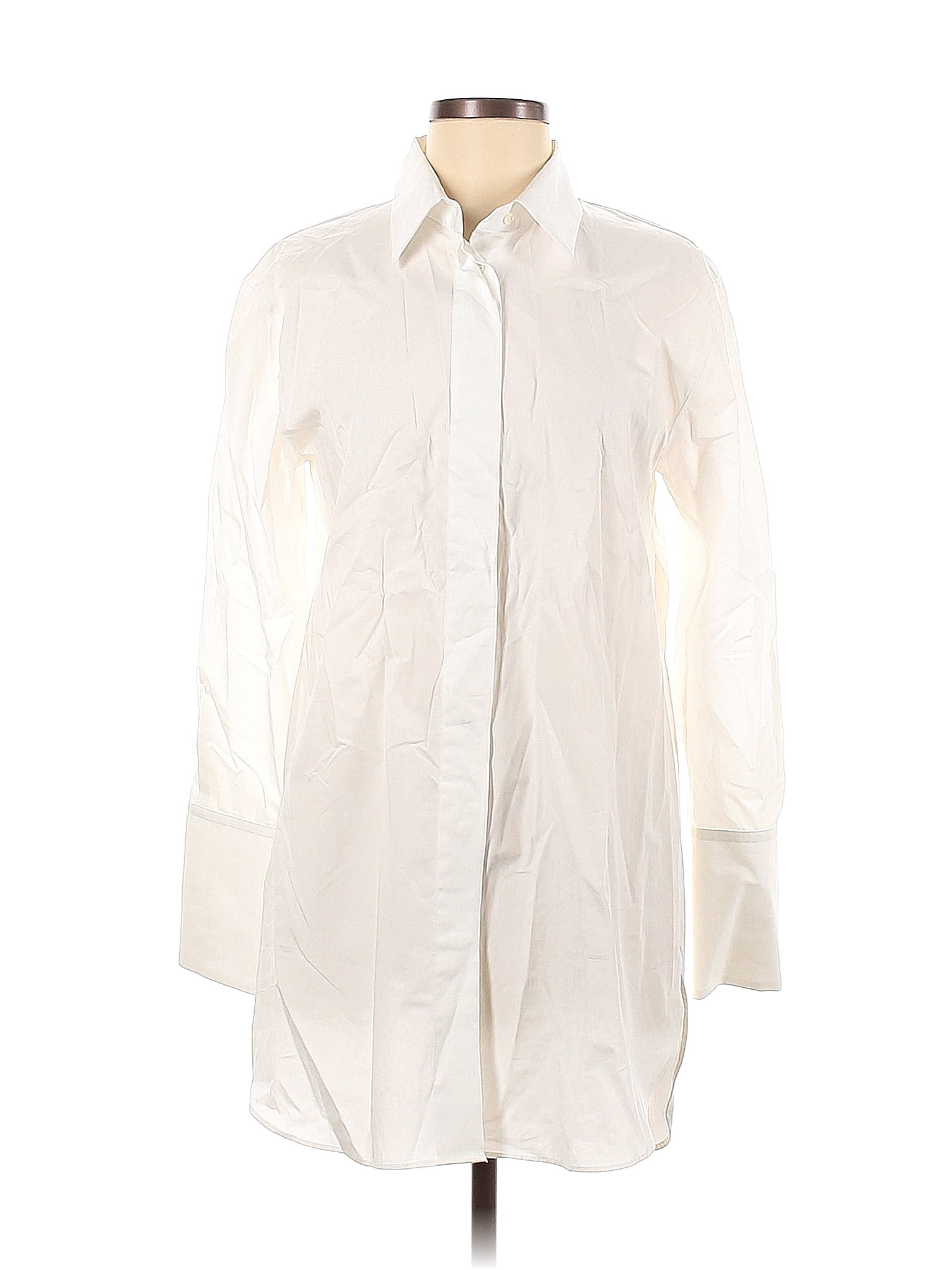 MNG 100% Cotton White Long Sleeve Button-Down Shirt Size 6 - 48% off | thredUP