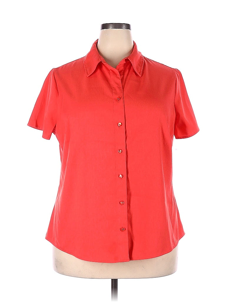 Cato Orange Short Sleeve Blouse Size 18 20 Plus 41 Off Thredup