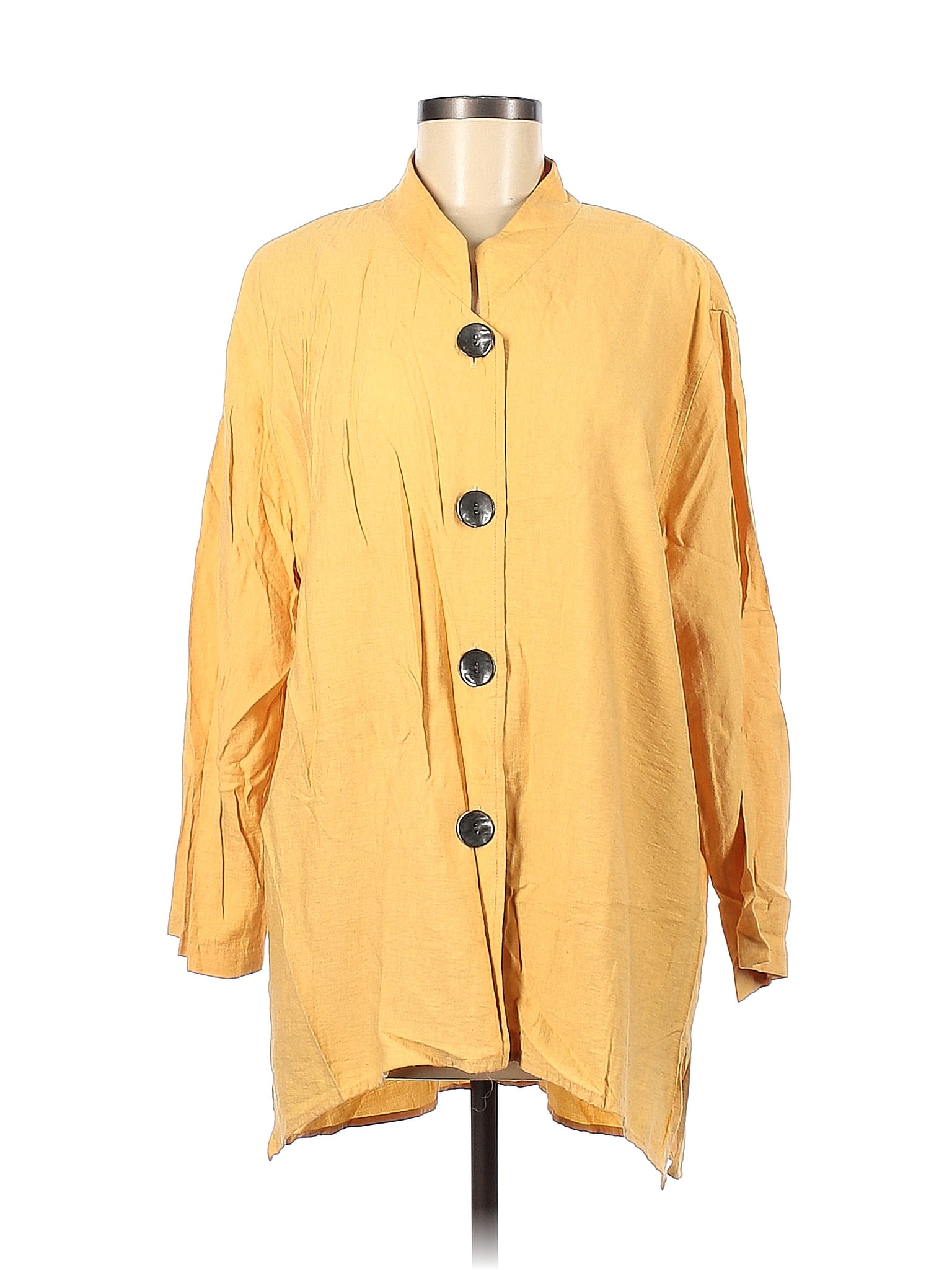 Caroline Rose Yellow Long Sleeve Blouse Size M - 74% off | thredUP