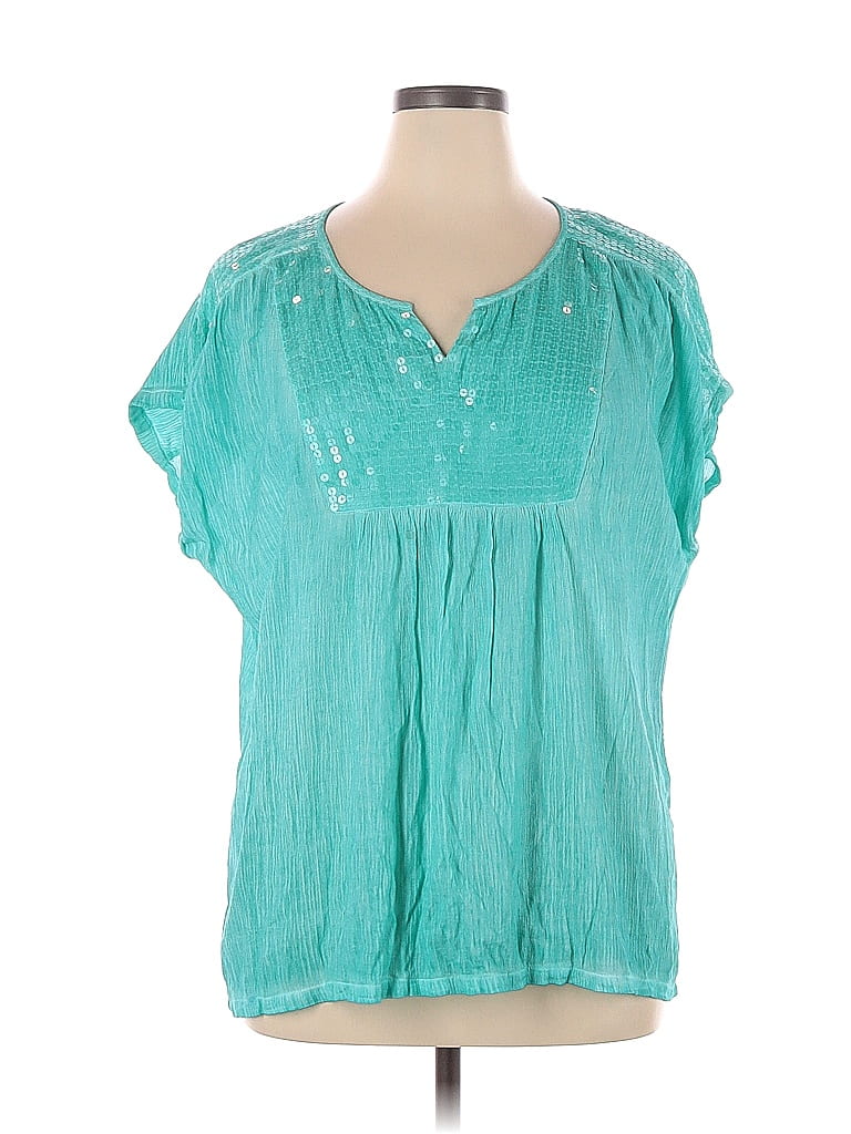 Styleandco Blue Short Sleeve Blouse Size Xl 57 Off Thredup
