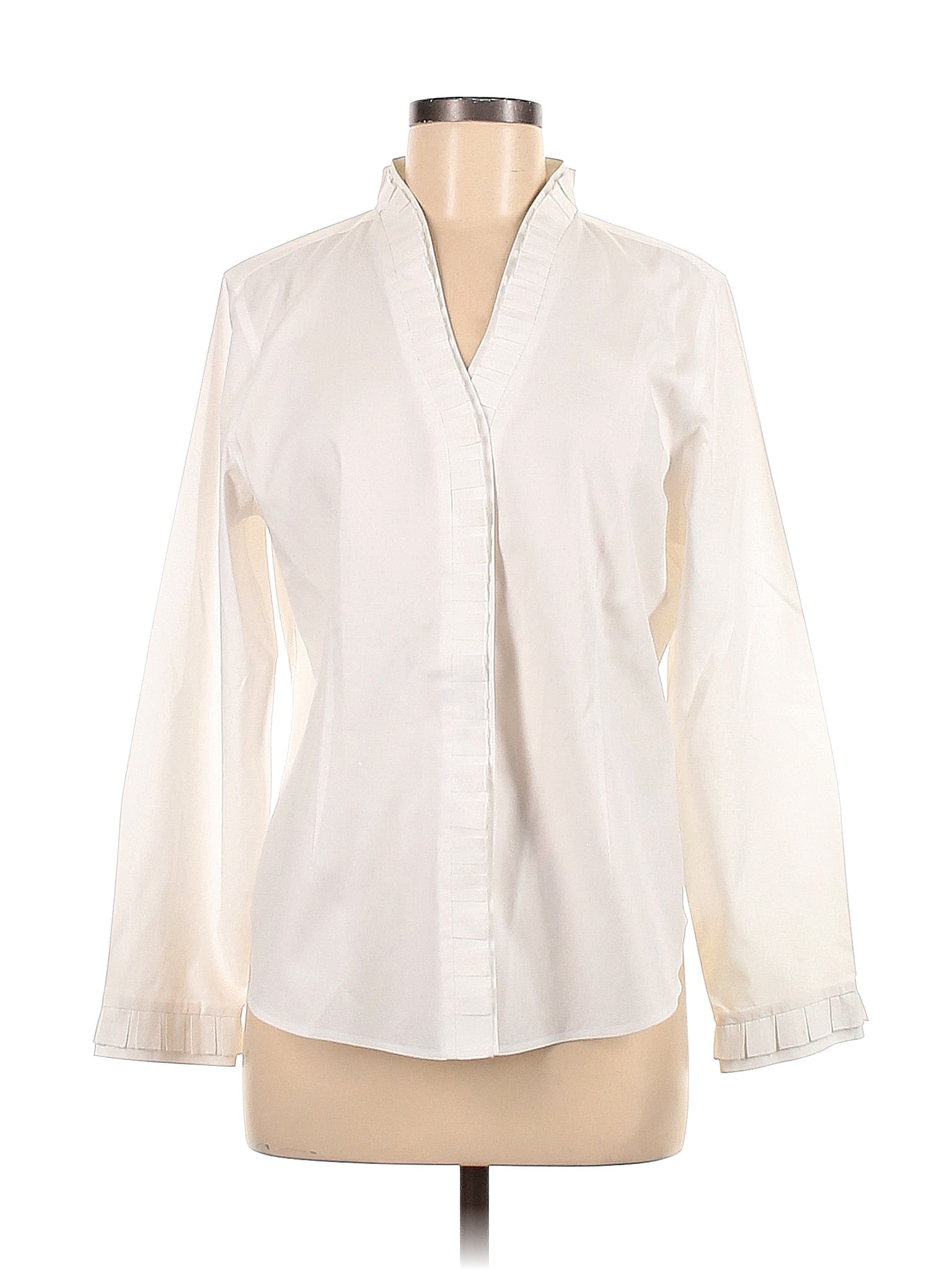 Coldwater Creek 100% Cotton Solid White Long Sleeve Button-Down Shirt Size L (Petite) - 64% off ...