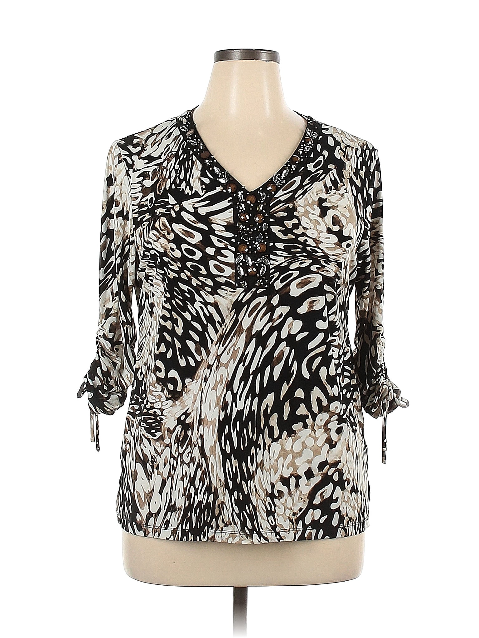 JM Collection Black Long Sleeve Blouse Size XL (Petite) - 66% off | thredUP