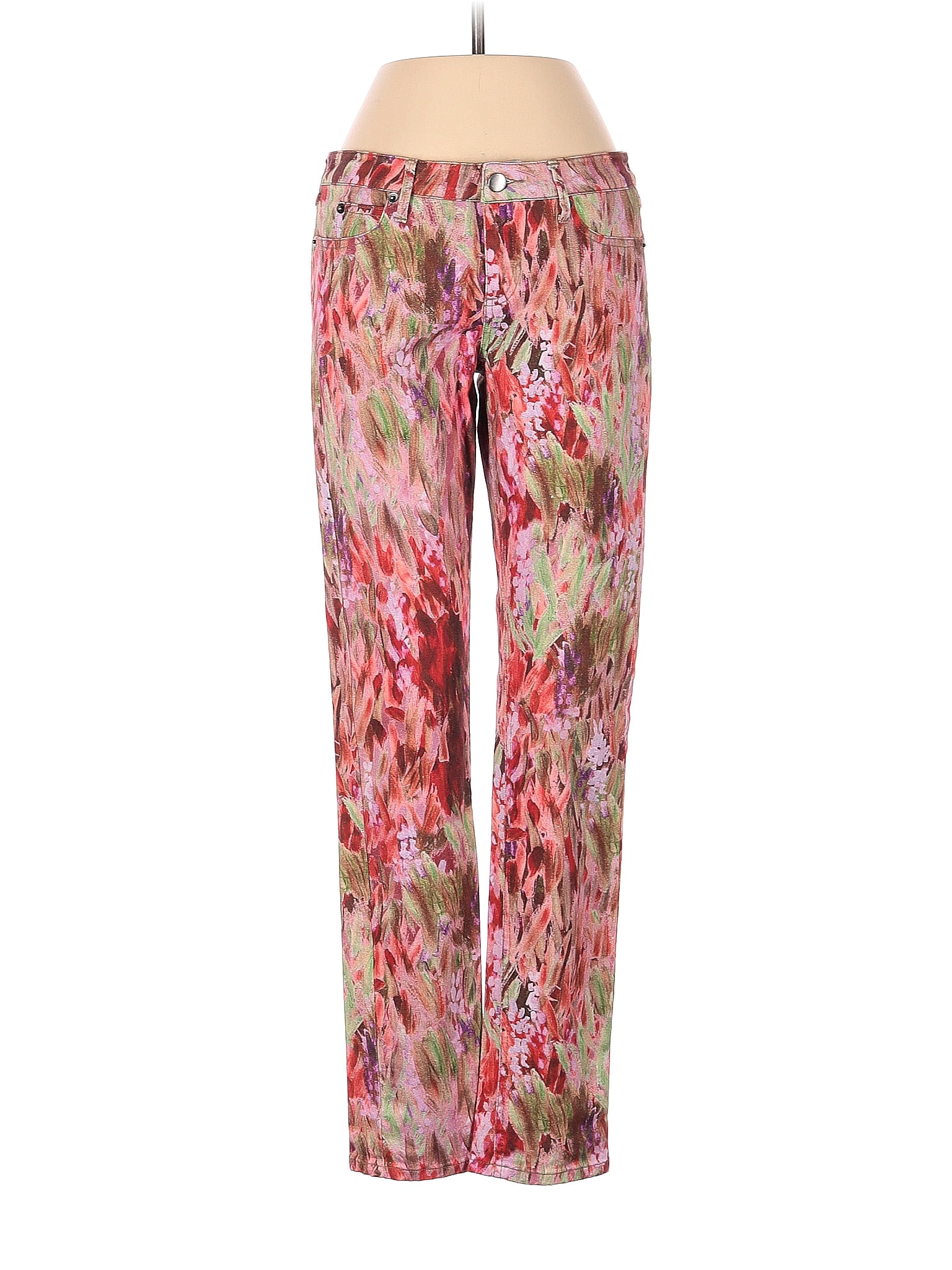 Haute Hippie 100% Cotton Leopard Print Multi Color Pink Jeans 25 Waist ...